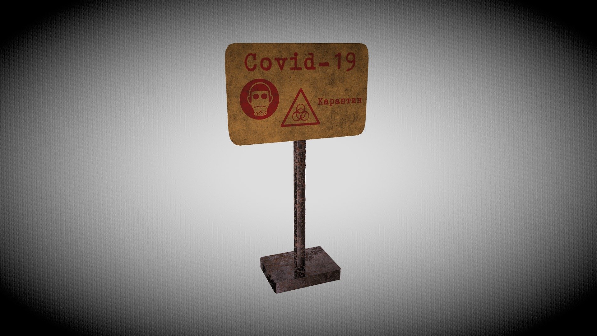 Covid-19 warning plate - 3D model by Karabas Studio (@Alexei777 ...