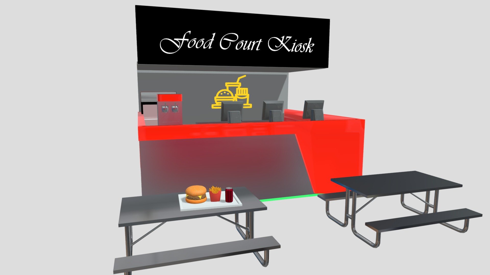 3d food court - 3D model by masoomali010 [1d6a501] - Sketchfab