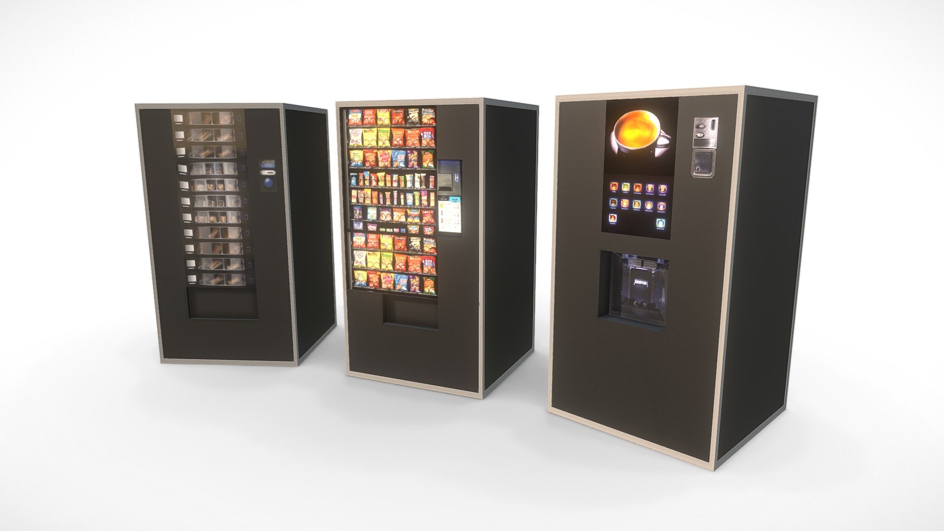 Snack and Food Machines (Low Poly) - Buy Royalty Free 3D model by ...