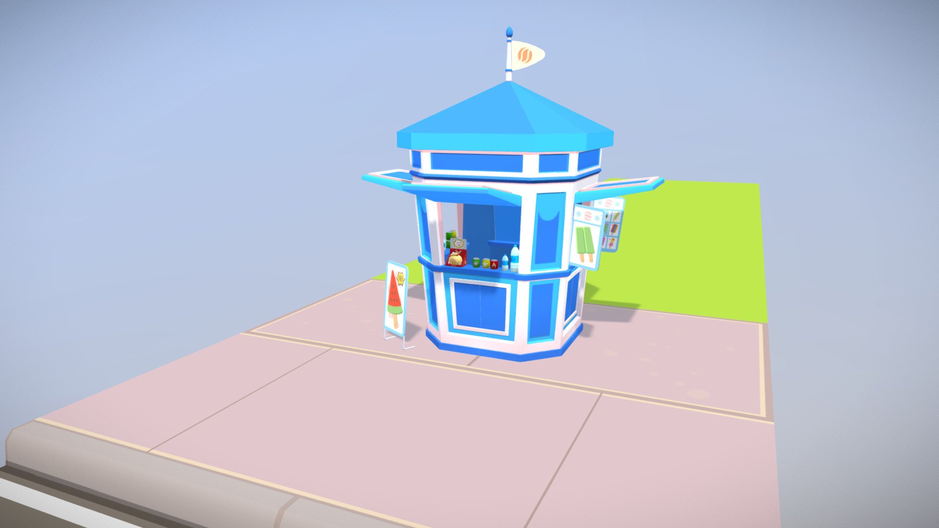 Cartoon Coast Kiosko - Download Free 3D model by Jorge Mayoral Asensio ...