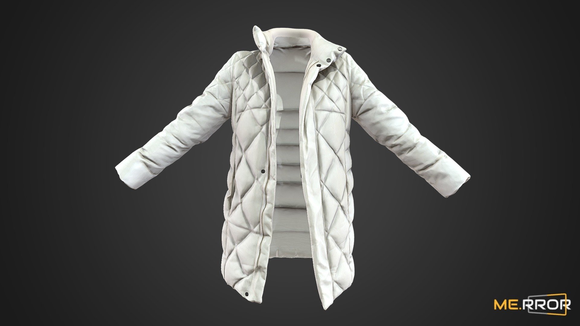 [Game-Ready] Women's white long padding - Buy Royalty Free 3D model by ...