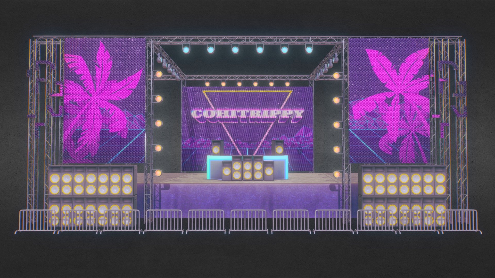 DJ Stage - Buy Royalty Free 3D model by CohiTrippy [1d82683 ...