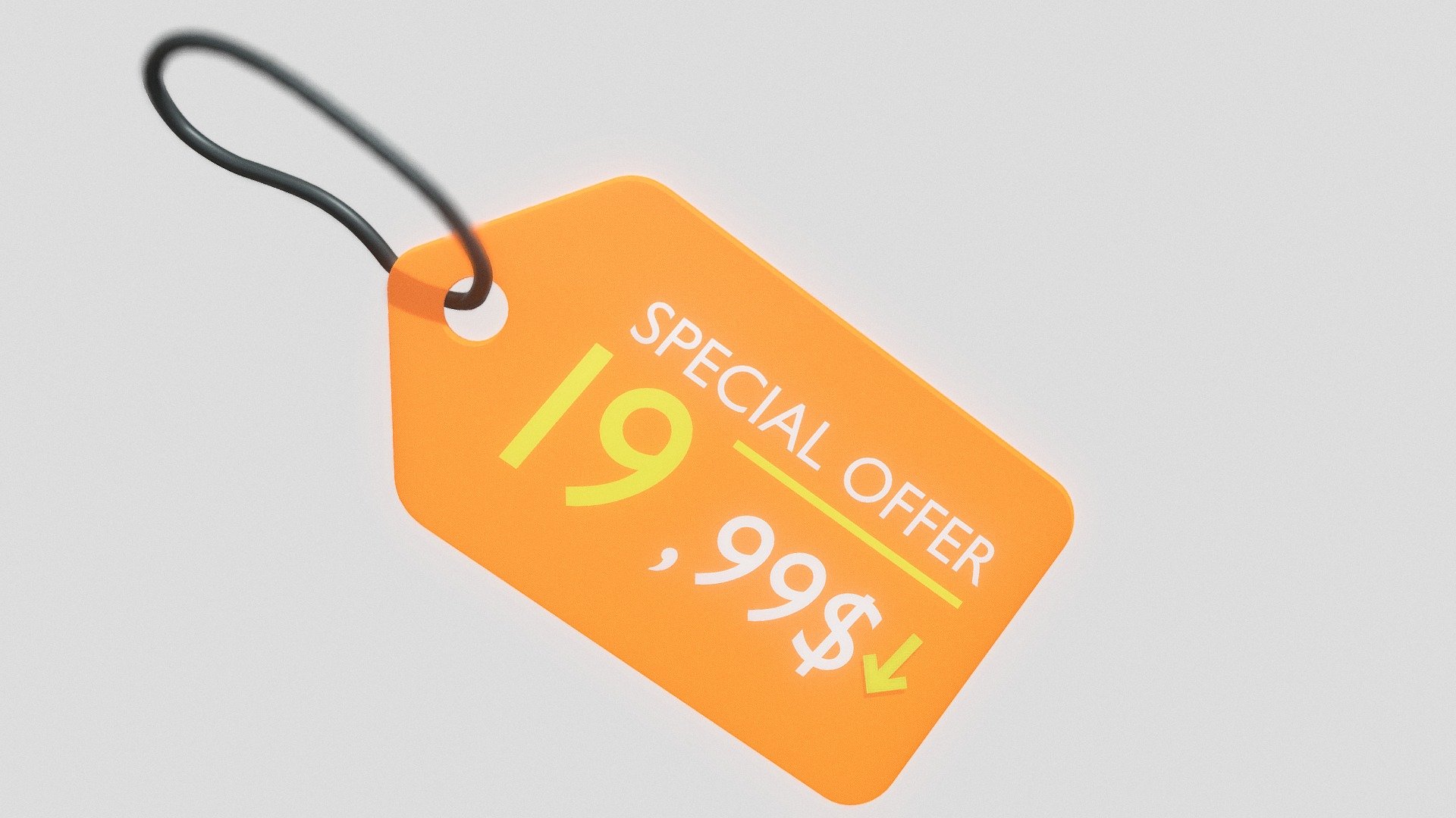 Sun-kissed Orange Price Tag 3D Model - 3D model by joelsoncastro ...