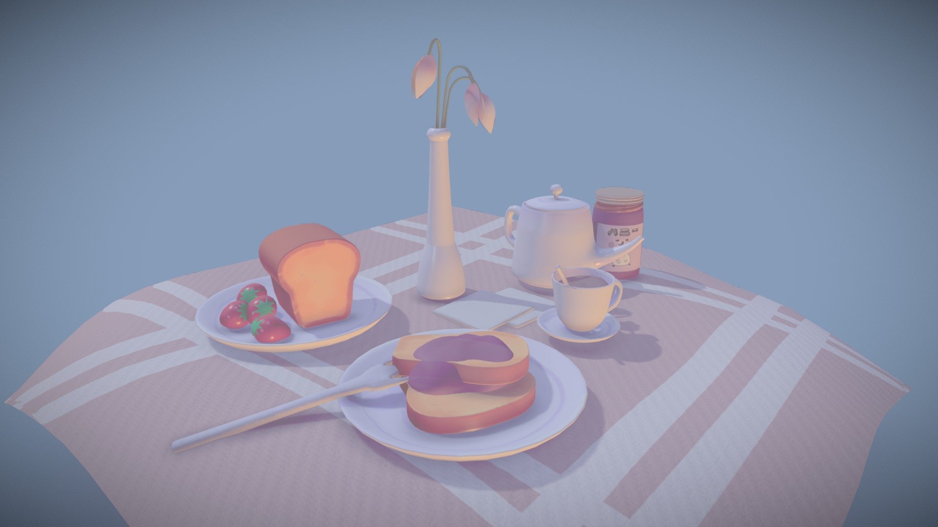 French Breakfast - 3D model by Pawi [1d85a01] - Sketchfab
