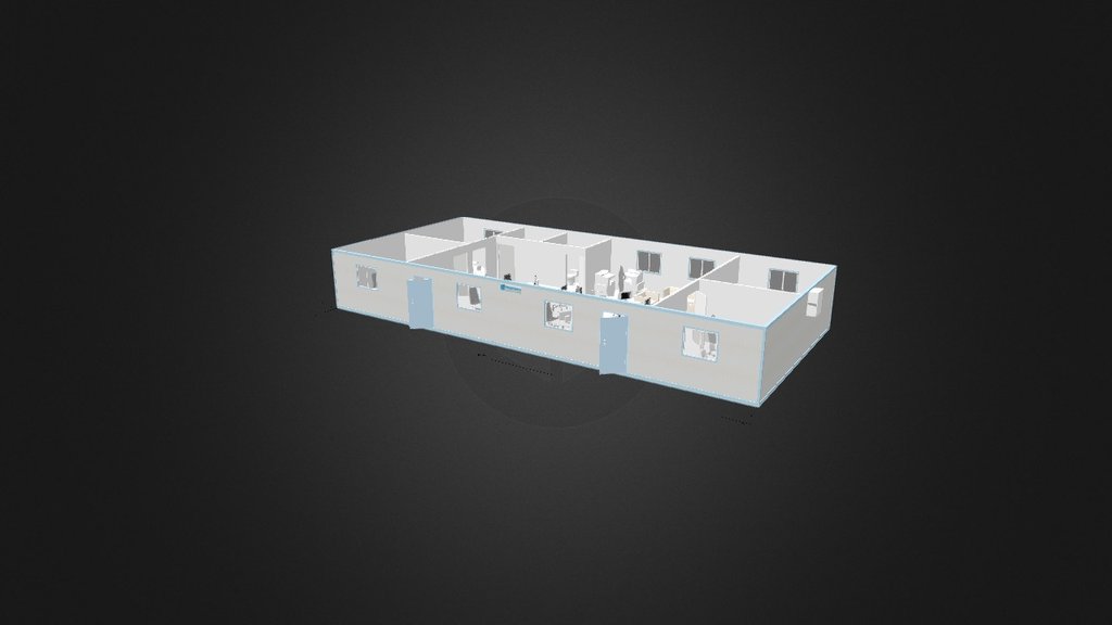 28ft x 60ft Modular Complex with Restroom - 3D model by Design Space ...