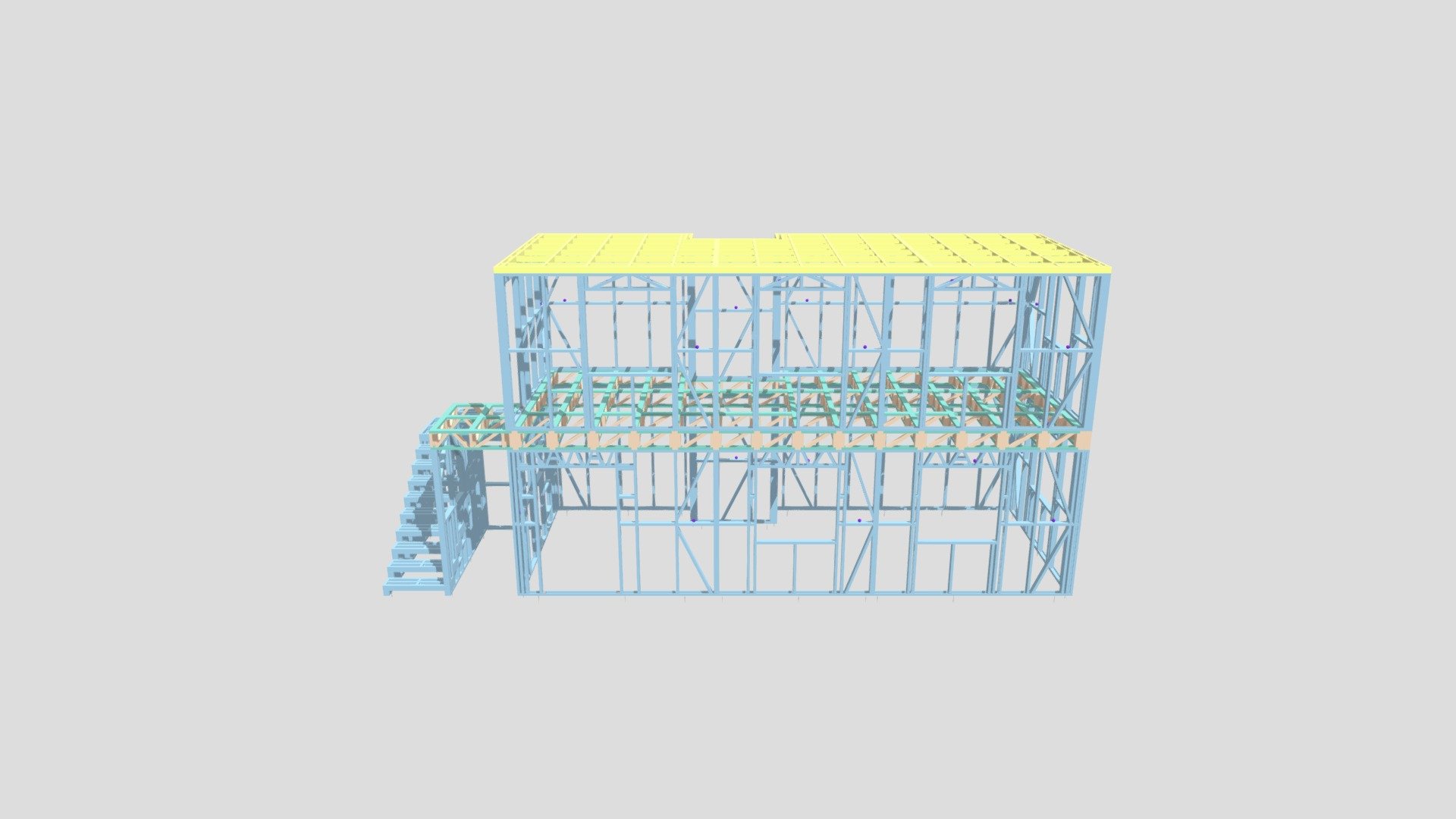 Nooks Mezz. Floor G+1 - Framing Model - 3D model by durocon1 [1d89614 ...