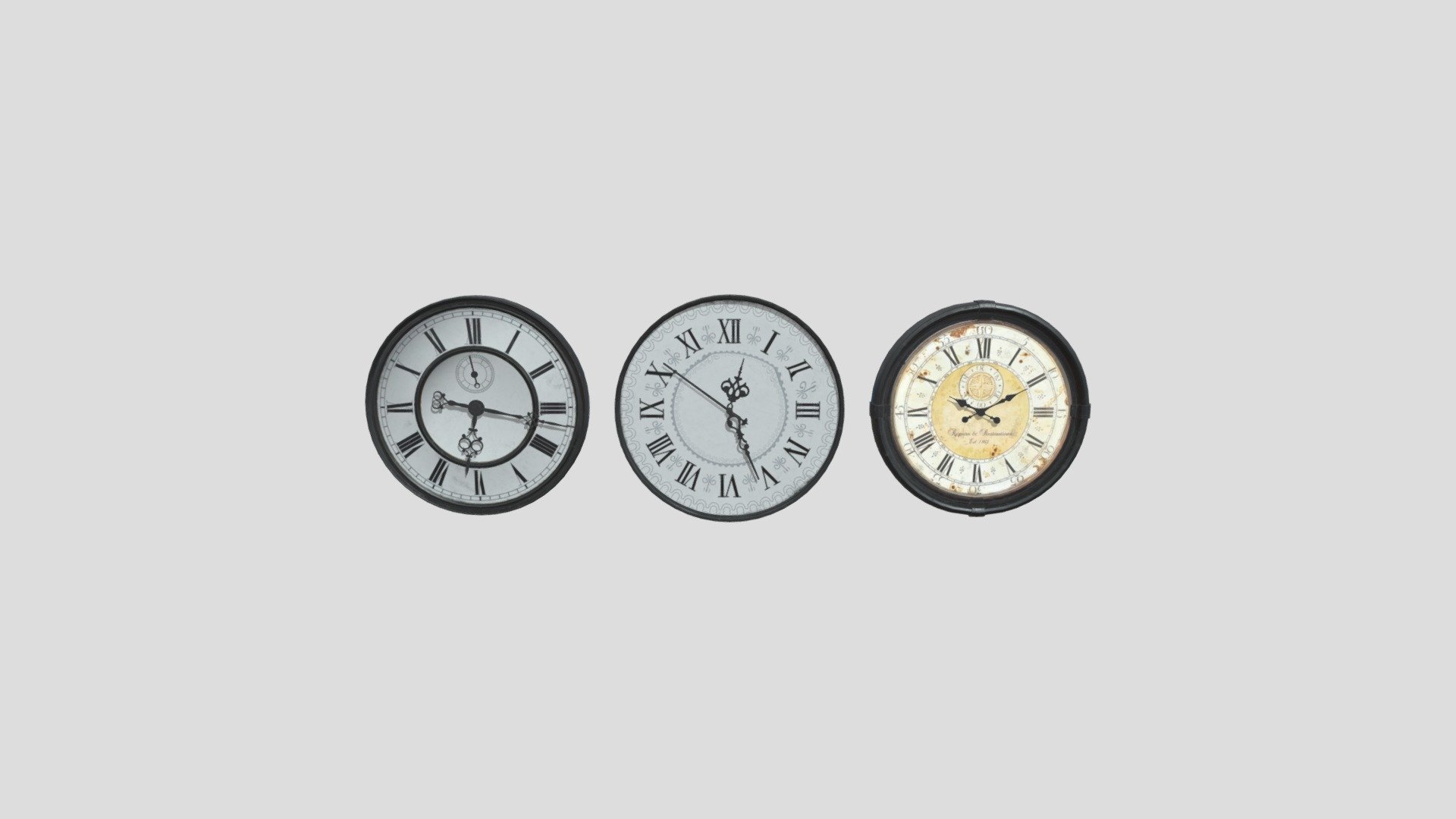 Vintage Clock Pack with Multiple 4K Materials - Buy Royalty Free 3D ...