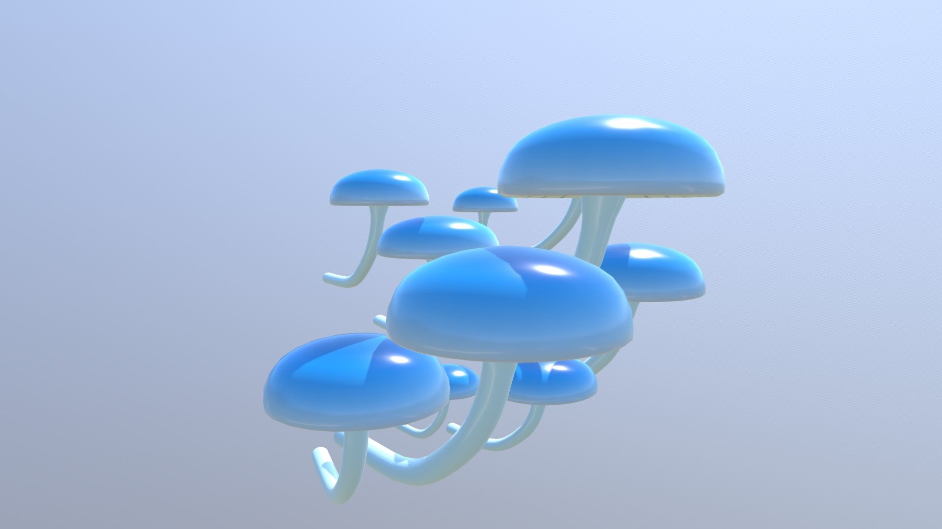 Blue Mycena - 3D model by BaronPumpking [1d9a2dd] - Sketchfab