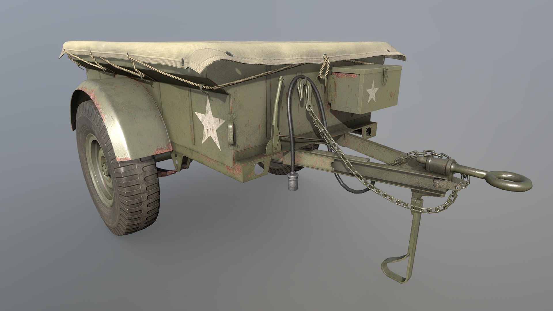 M100 Military Trailer. USA - 3D model by Dimqqqaaa[A]* (@dimqqqaaa ...