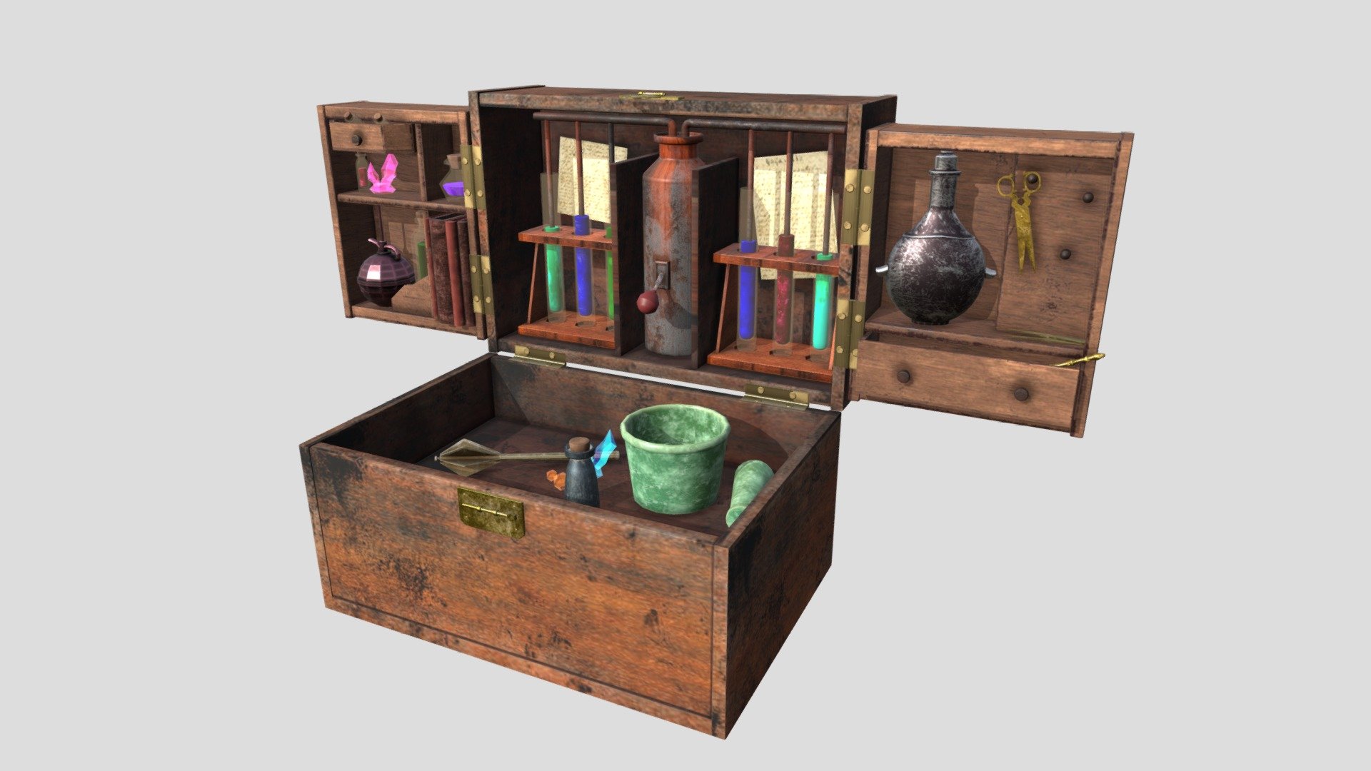 Renaissance Period Portable Alchemical Tool Case - 3D model by ...