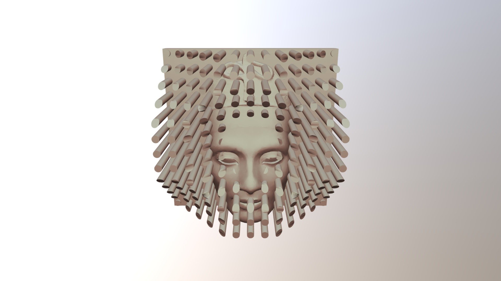 Checkerboard Mask + Nefertiti Face (002c) - 3D model by fluiddesigner ...