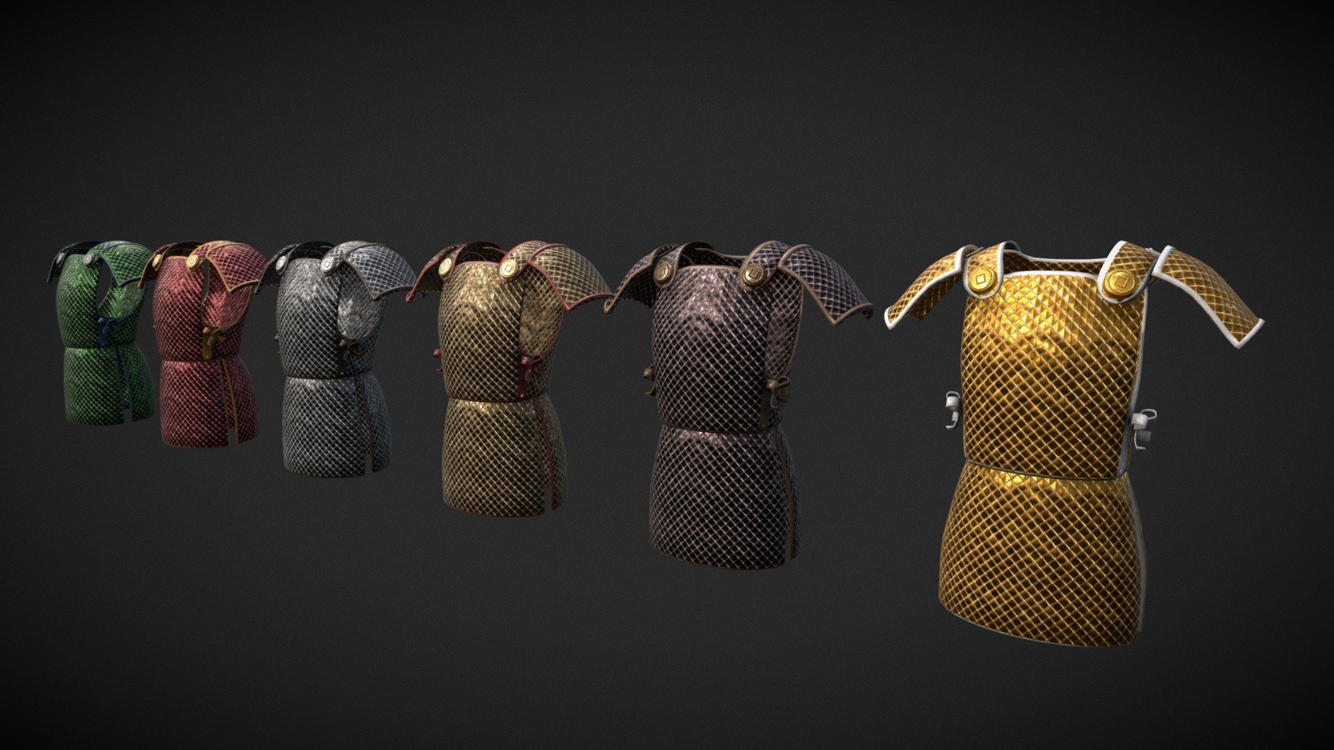 Fantasy Ancient Lamellar Scale Vest Bundle - 3D model by Outworld ...