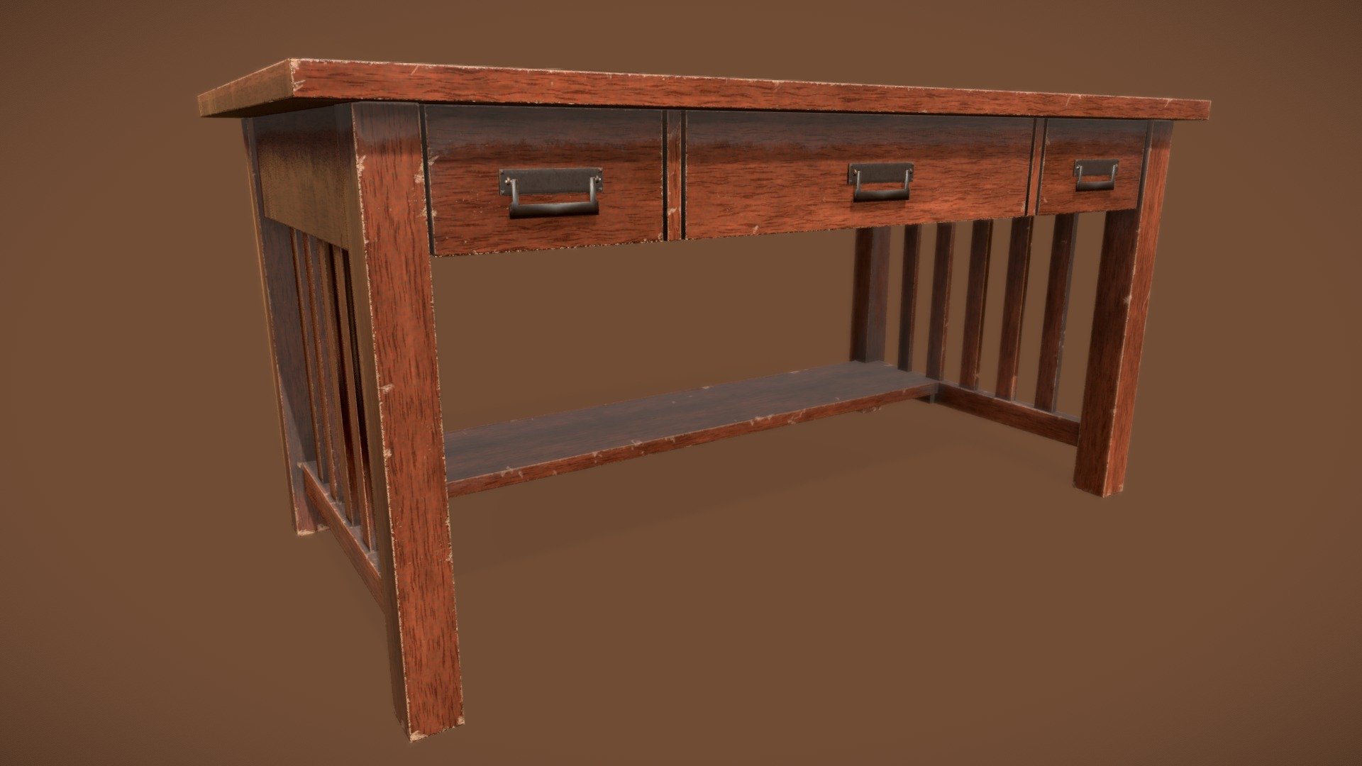 Damaged Wooden Desk - 3D model by NoxKin [1daf905] - Sketchfab