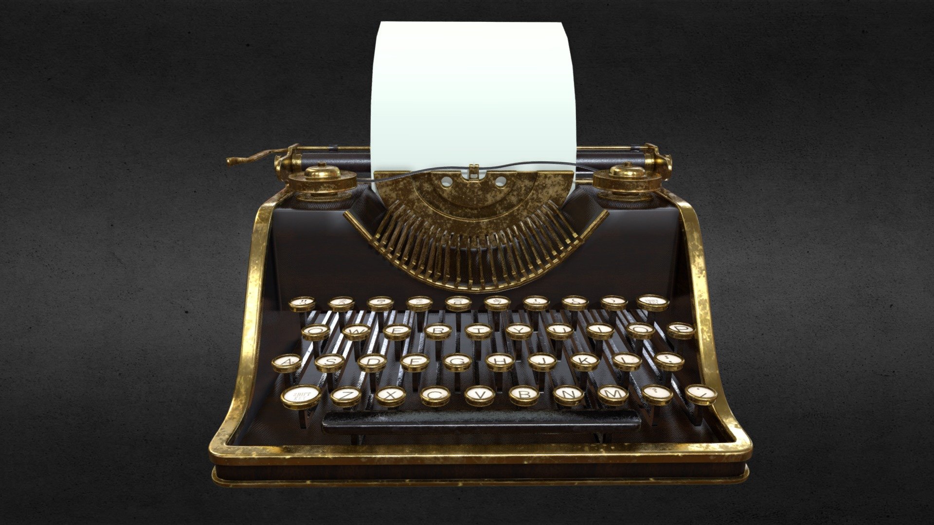 Fancy Vintage Typewriter - 3D model by argie (@ArgieSalv) [1dbbb28] - Sketchfab