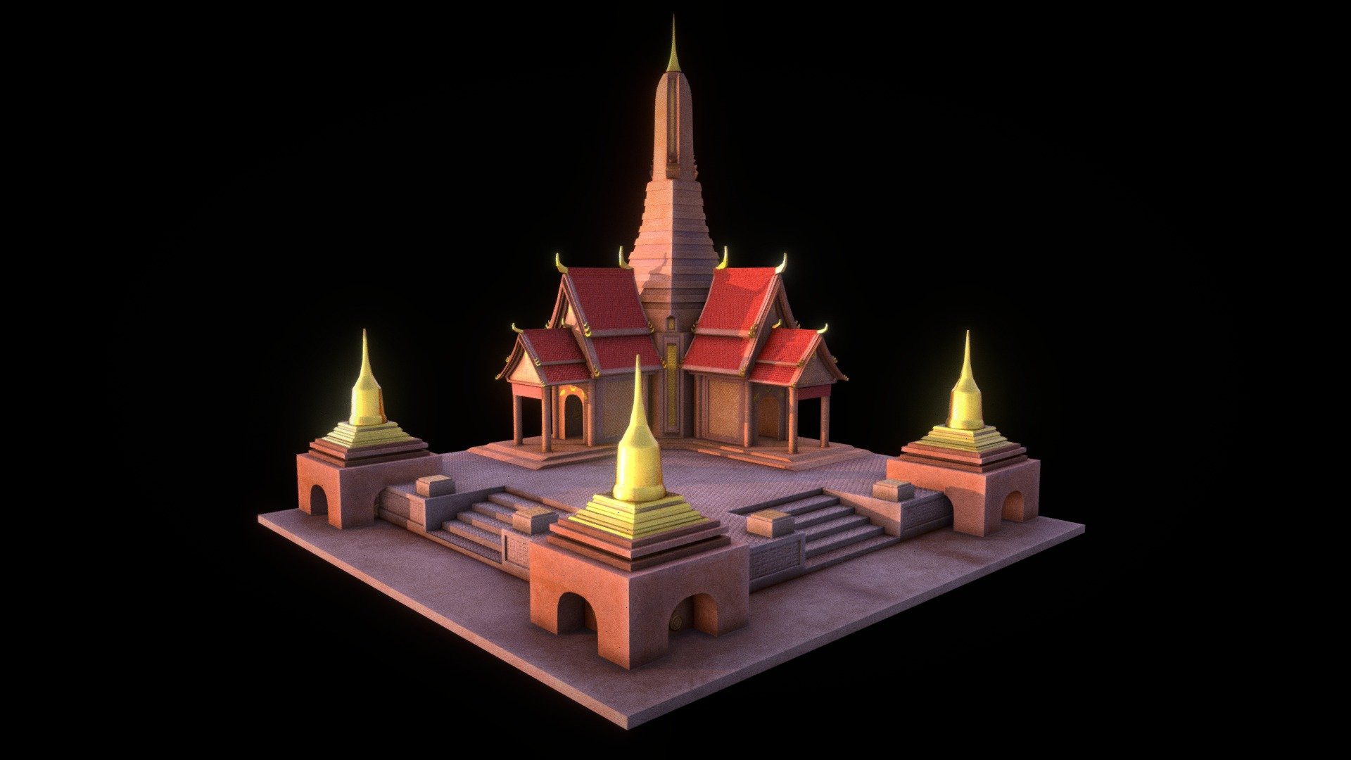 Thailand Temple (Spatial.io) - 3D model by damir CGI (@damir_cgi) [1dbc319] - Sketchfab