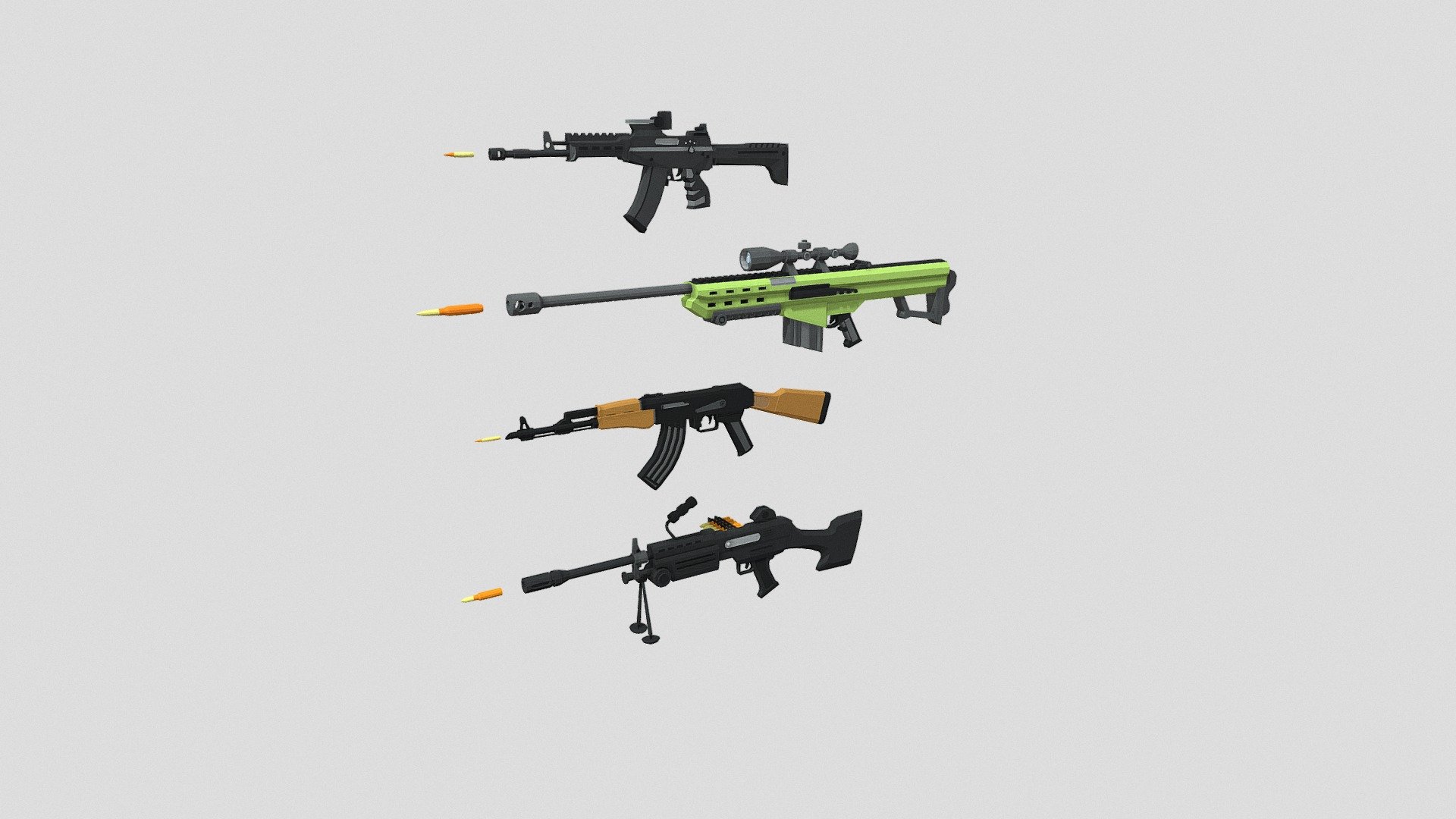 LP mini pack modern weapons(with bullets) Part 2 - Download Free 3D ...