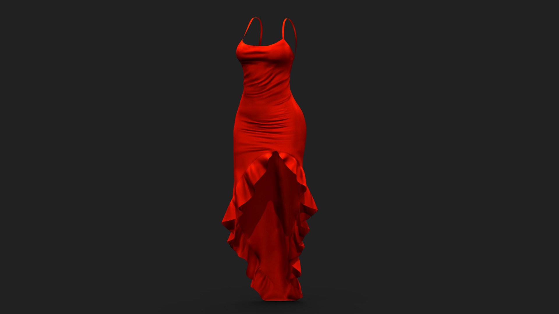Cami Hem Dress with Frills - Buy Royalty Free 3D model by FizzyDesign ...