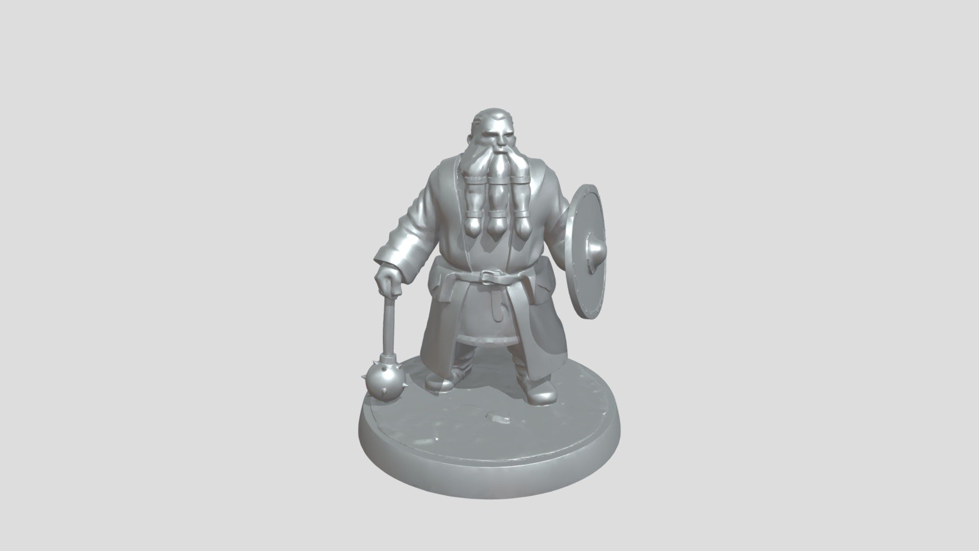dwarf warrior holding shield and mace - Download Free 3D model by jmontanholi [1dd6482] - Sketchfab