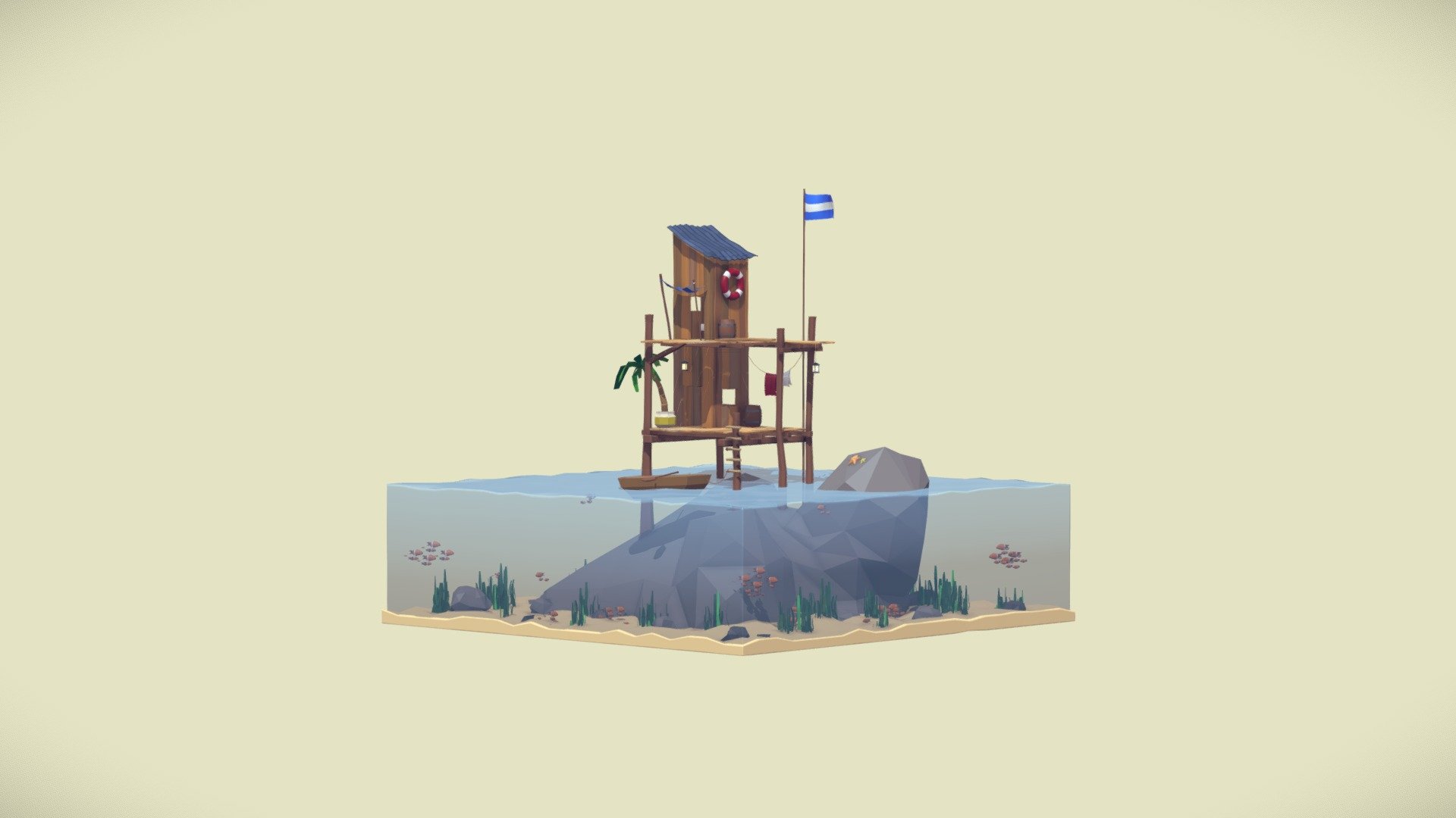 Low Poly Sea Port - Download Free 3D model by travislikes3d [1dd7326 ...