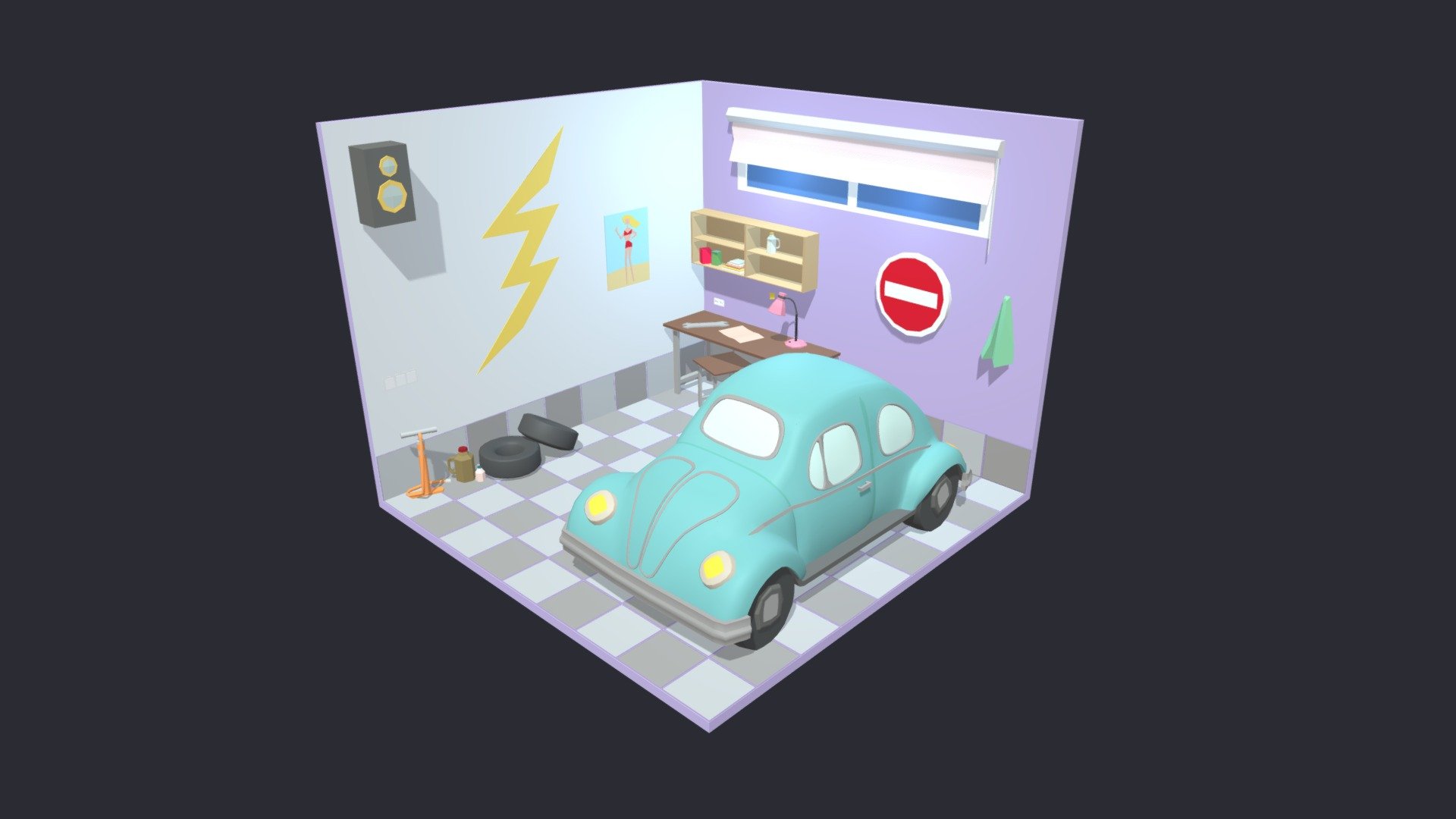 Garage Room 20 Low-poly 3D model - Buy Royalty Free 3D model by Mnostva ...
