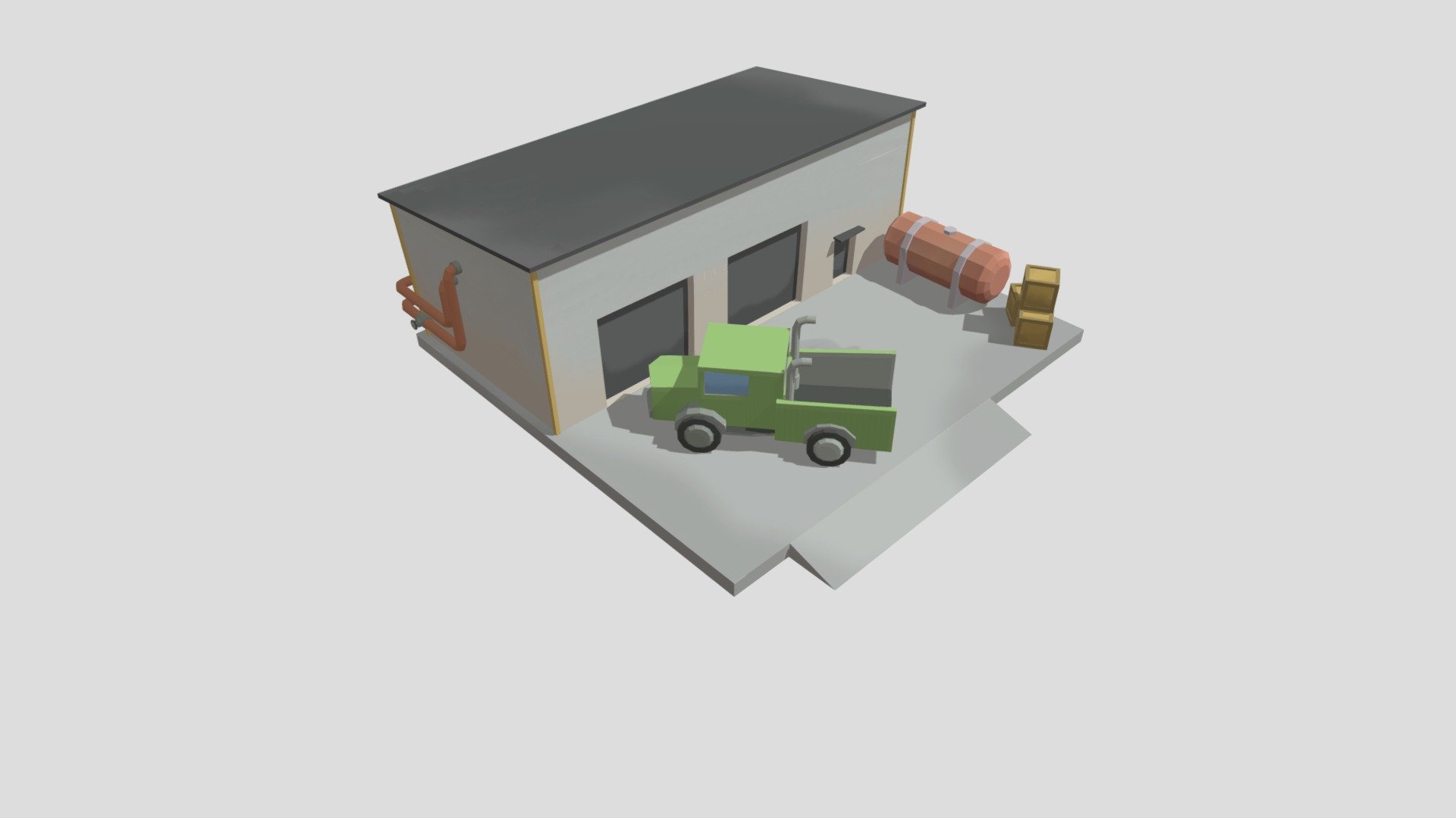 Low-Poly Post-Apocolyptic Forager Depot - Download Free 3D model by ...