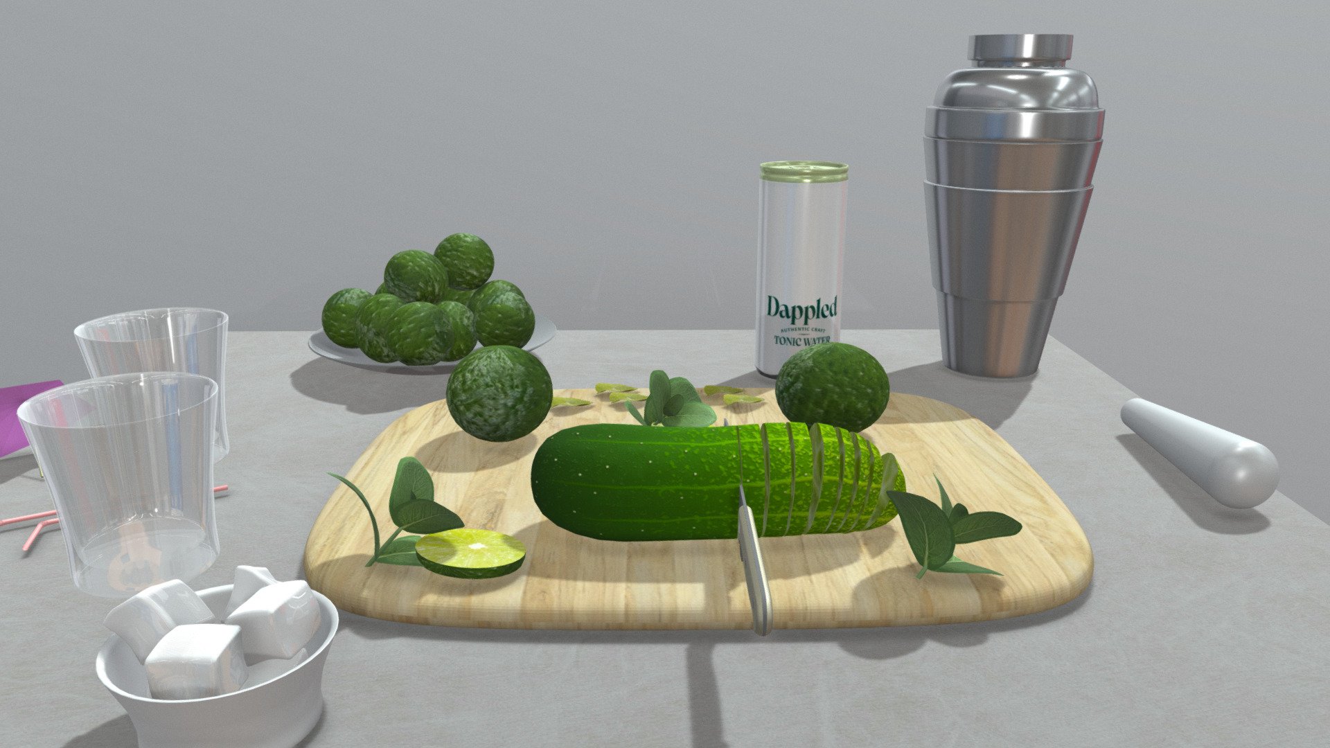 Making a cocktail animated - 3D model by luismi93 [1de5d37] - Sketchfab