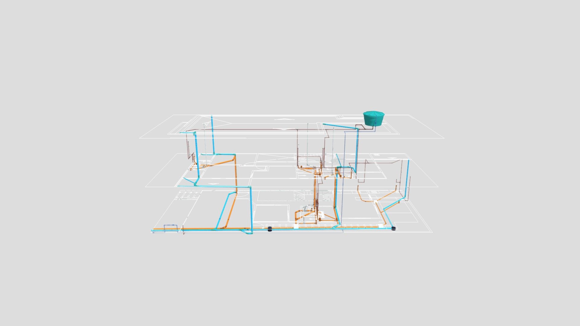 Projeto Hidrossanitário casa - Rafael Fernandes - 3D model by Paula ...