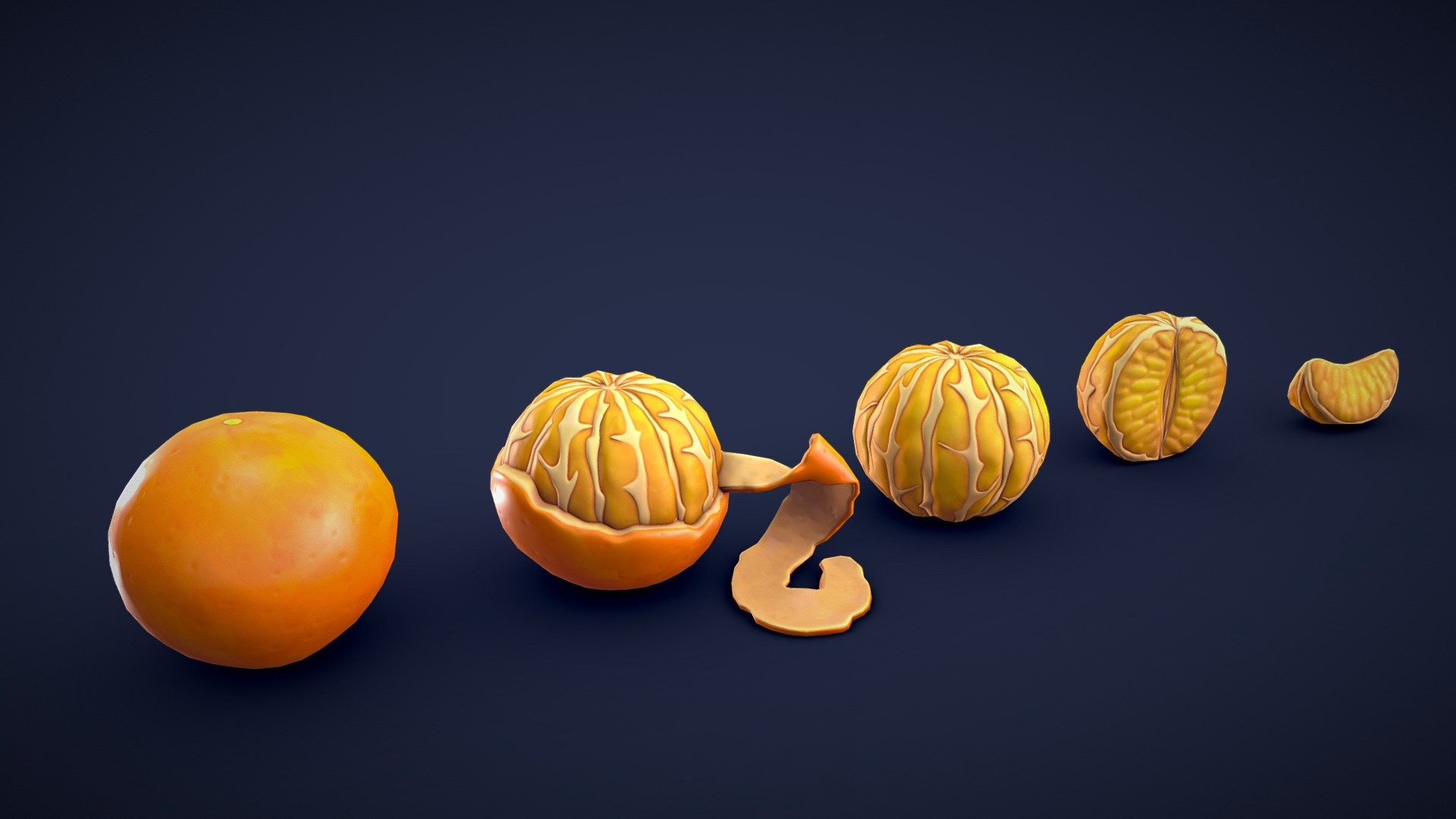 Stylized Tangerine - Low Poly - Buy Royalty Free 3D model by LarkArt ...
