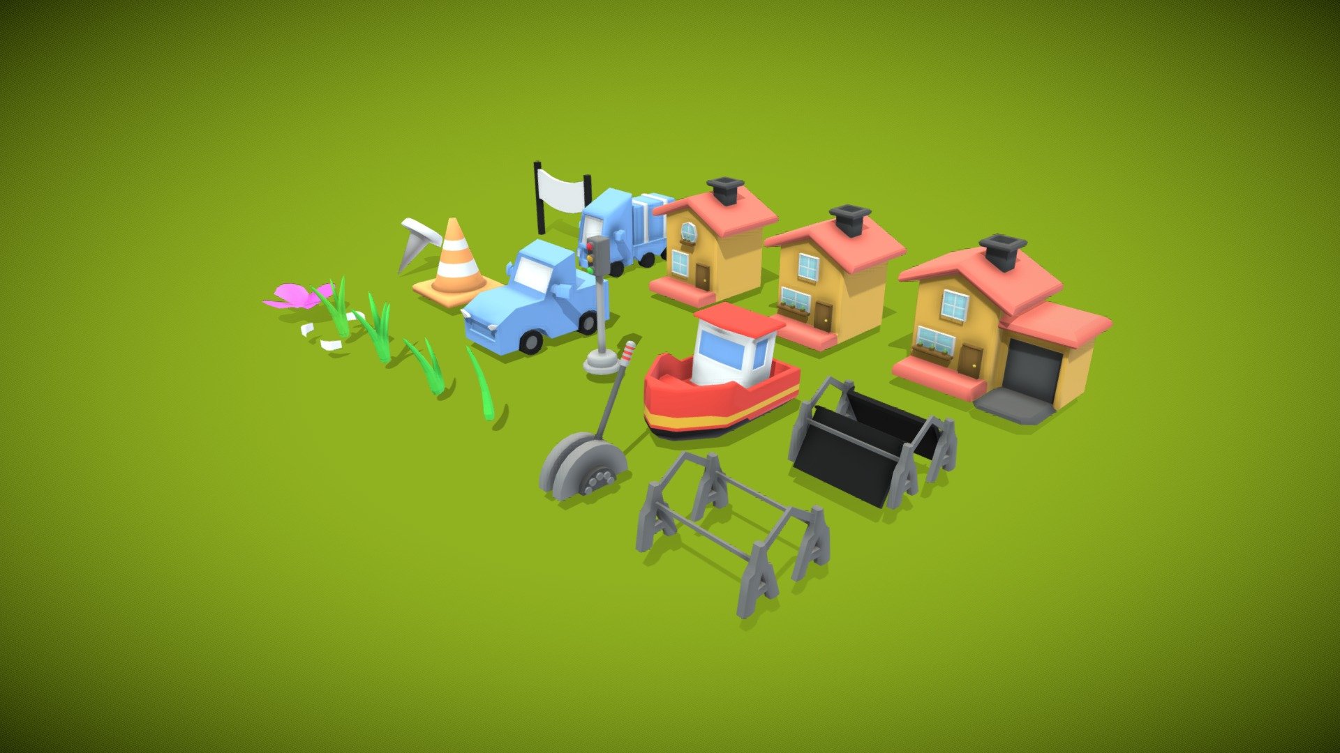 Game Assets Cartoon traffic - Download Free 3D model by Deanvu [1df5cb4 ...