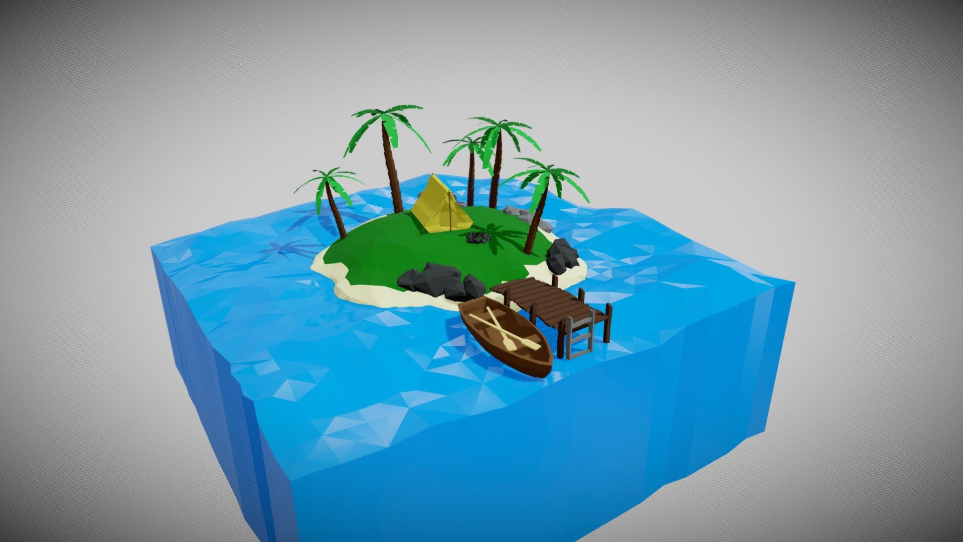 Low Poly Mini Island - Download Free 3D model by LimMmpanDev [1df6c24 ...