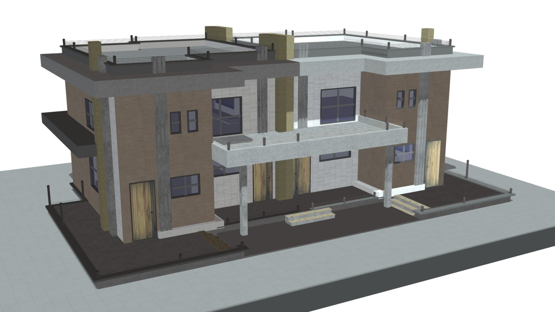 Modern luxury villa house home building - Download Free 3D model by ...