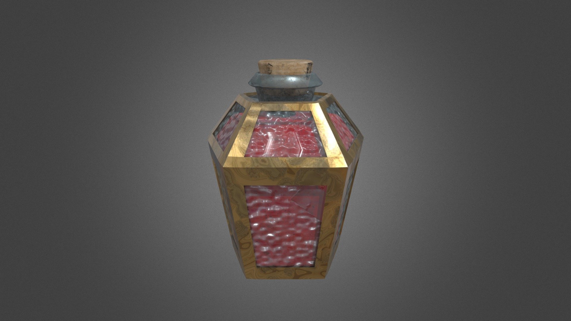 Pentagon Shaped Potion Bottle With Gold Details - 3D model by BroganQK ...