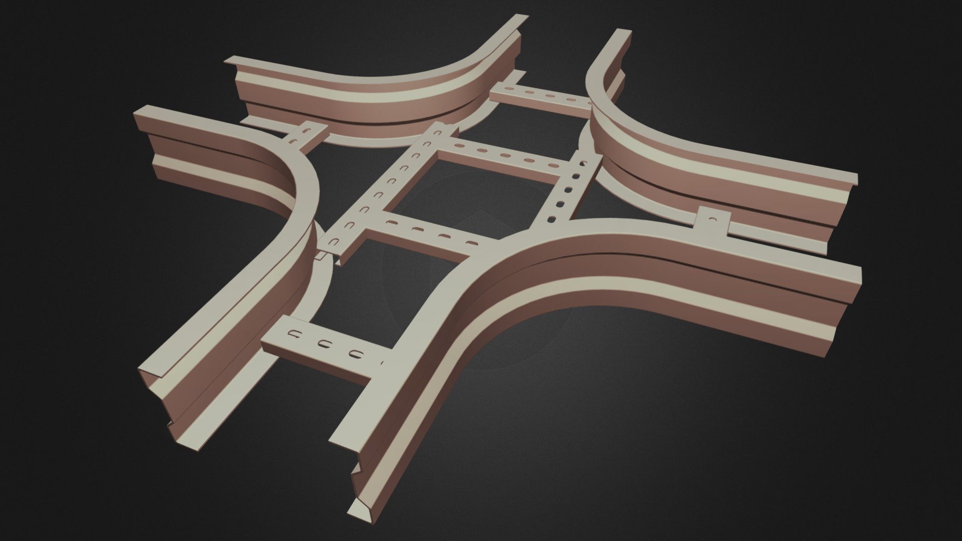 Standard Steel Ladder Type Cable Trays - Buy Royalty Free 3D model by ...