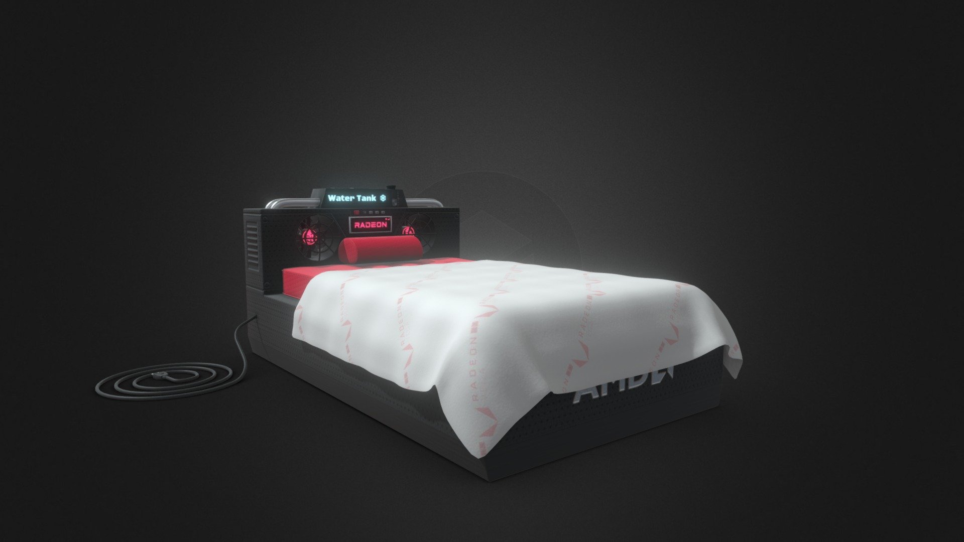 Single bed for gamer. - Download Free 3D model by Red Kaiser ...