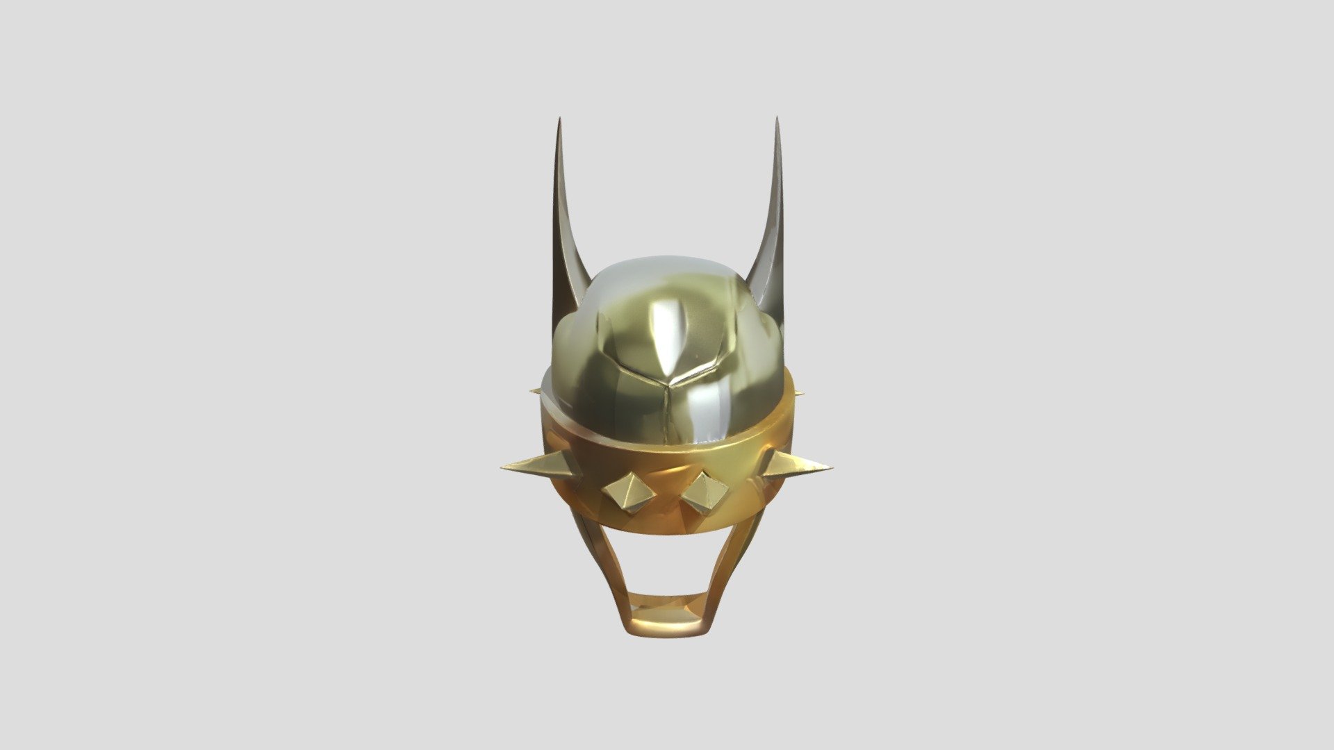 Shining golden horned helmet with pointy spikes - 3D model by rfeliz ...
