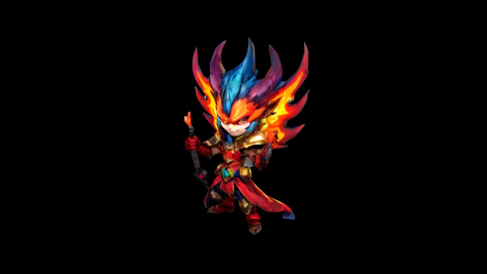 "Flaming Fighter A Fierce Miniature Demon Battle - Download Free 3D ...