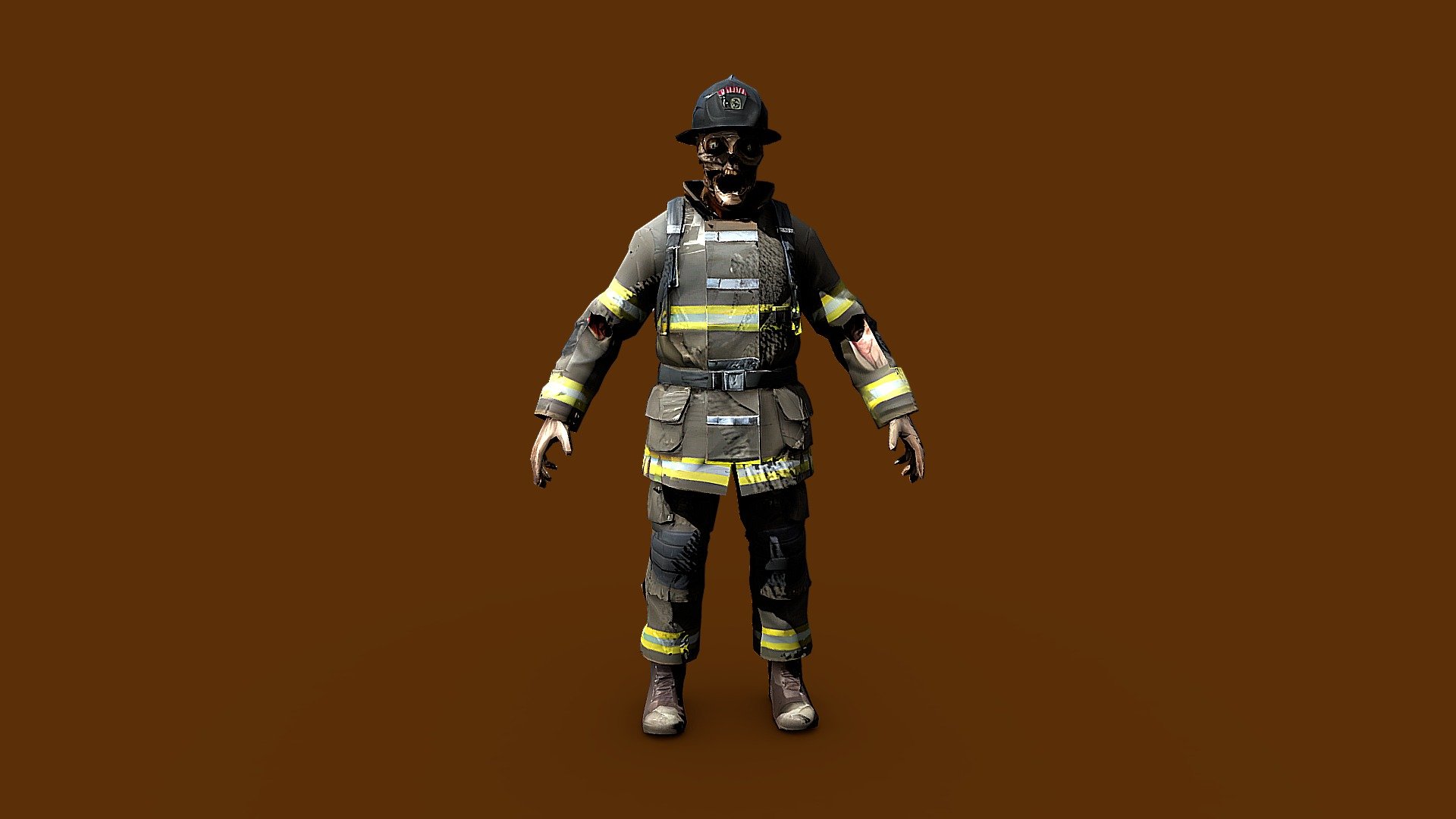 Undead fireman | Zombie fireman - Download Free 3D model by UndeadWorld ...