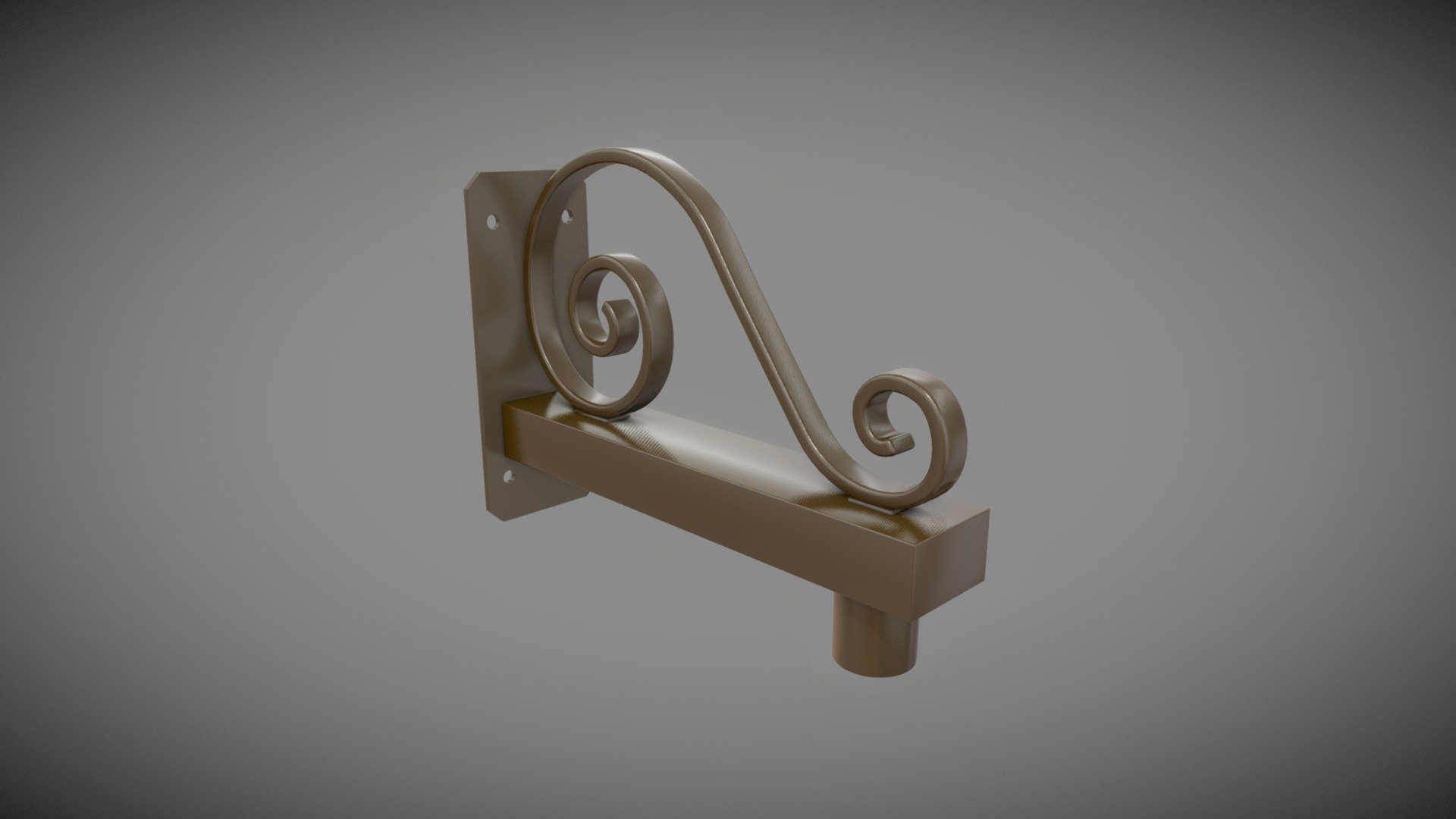 SS-PM-WM- S-Scroll Pendant Wall Mount Arm - 3D model by AV Poles ...