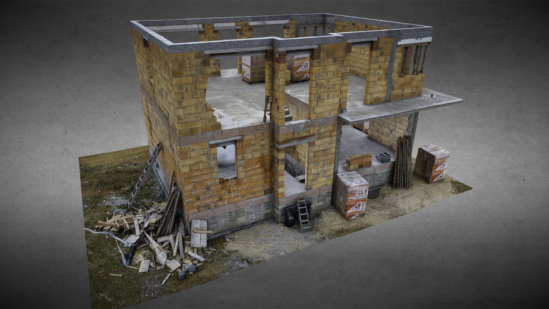House under construction 01 - Buy Royalty Free 3D model by archiwum_xyz ...