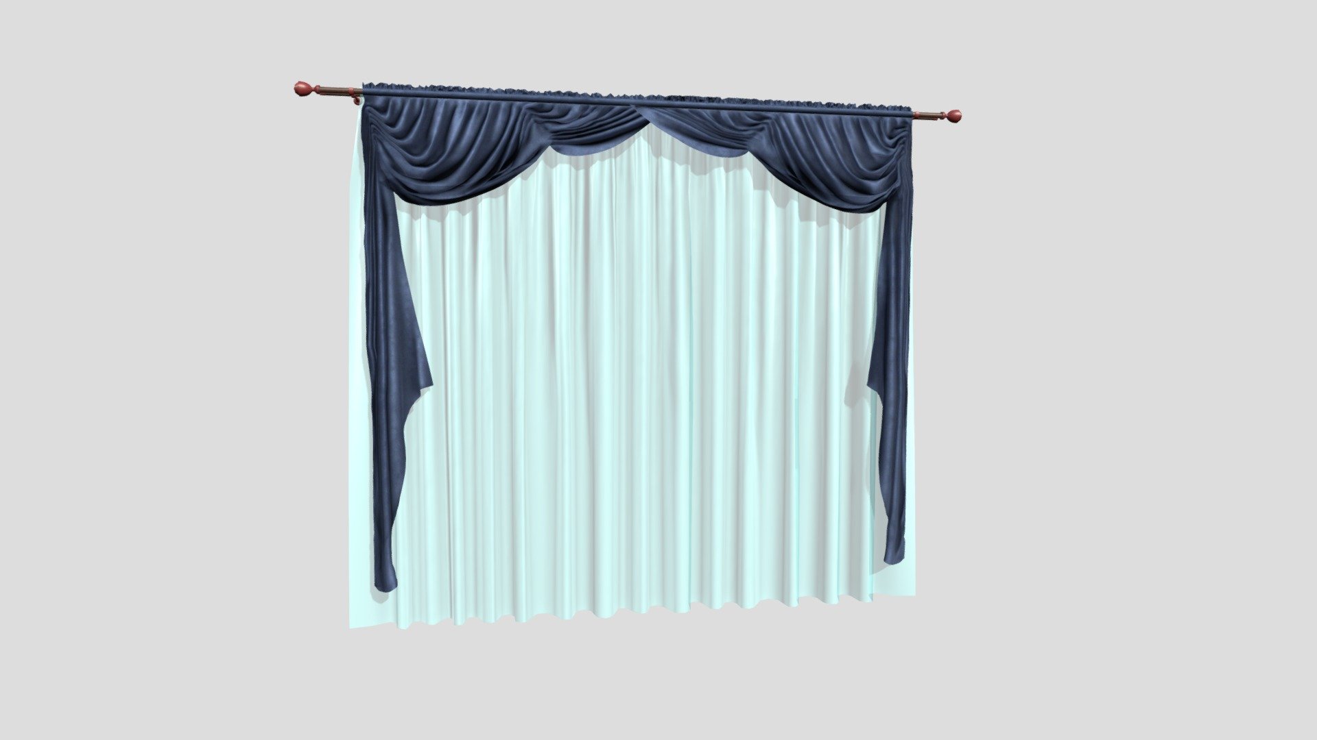 №1004 Curtain 3D low poly model for VR-projects - 3D model by serj_e ...