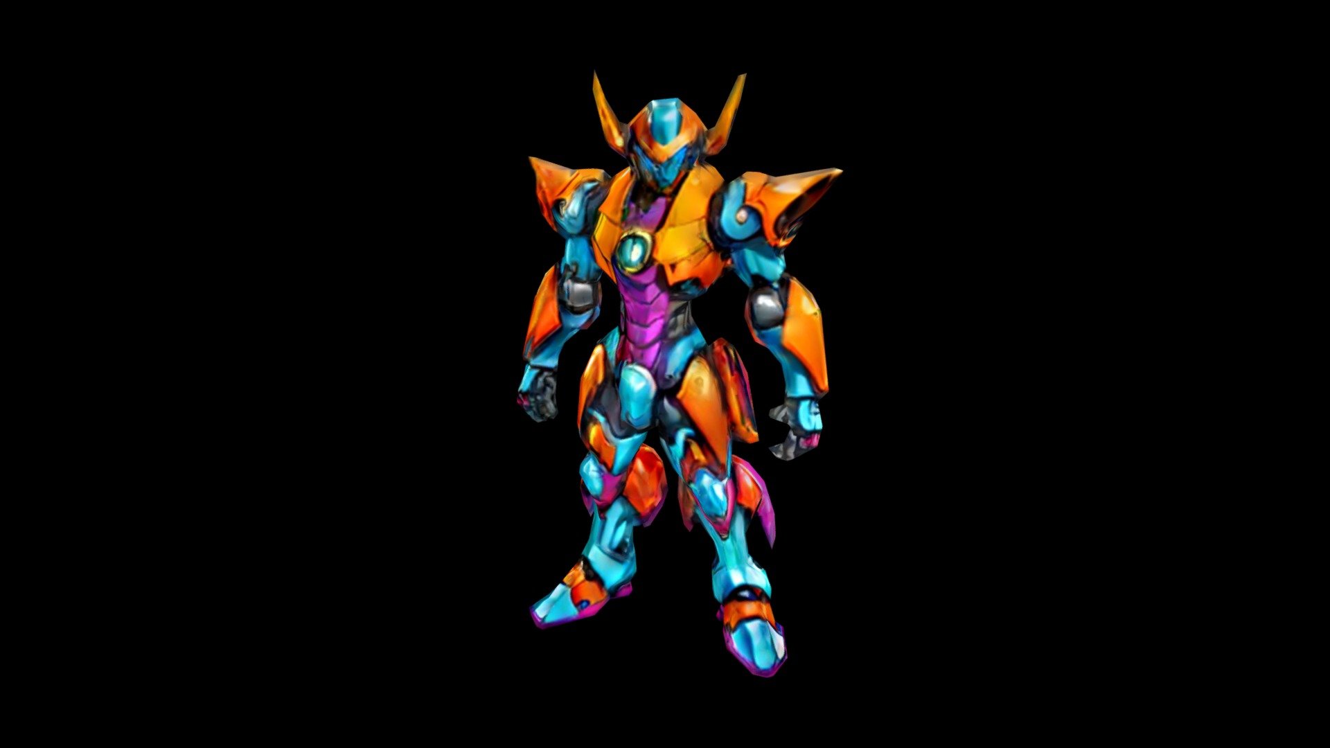 [Super Suit with Orange and Blue Elements] - Download Free 3D model by ...