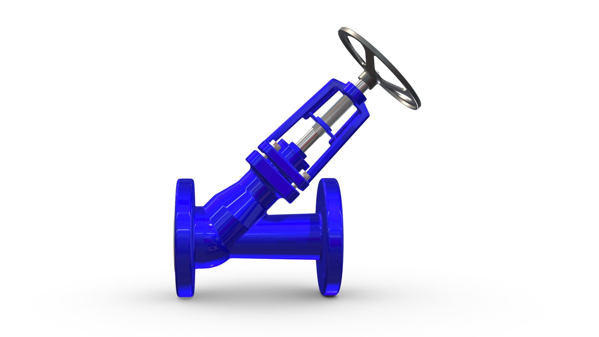 Globe valve Y-Pattern - 3D CAD model - 3D model by Freek de With ...