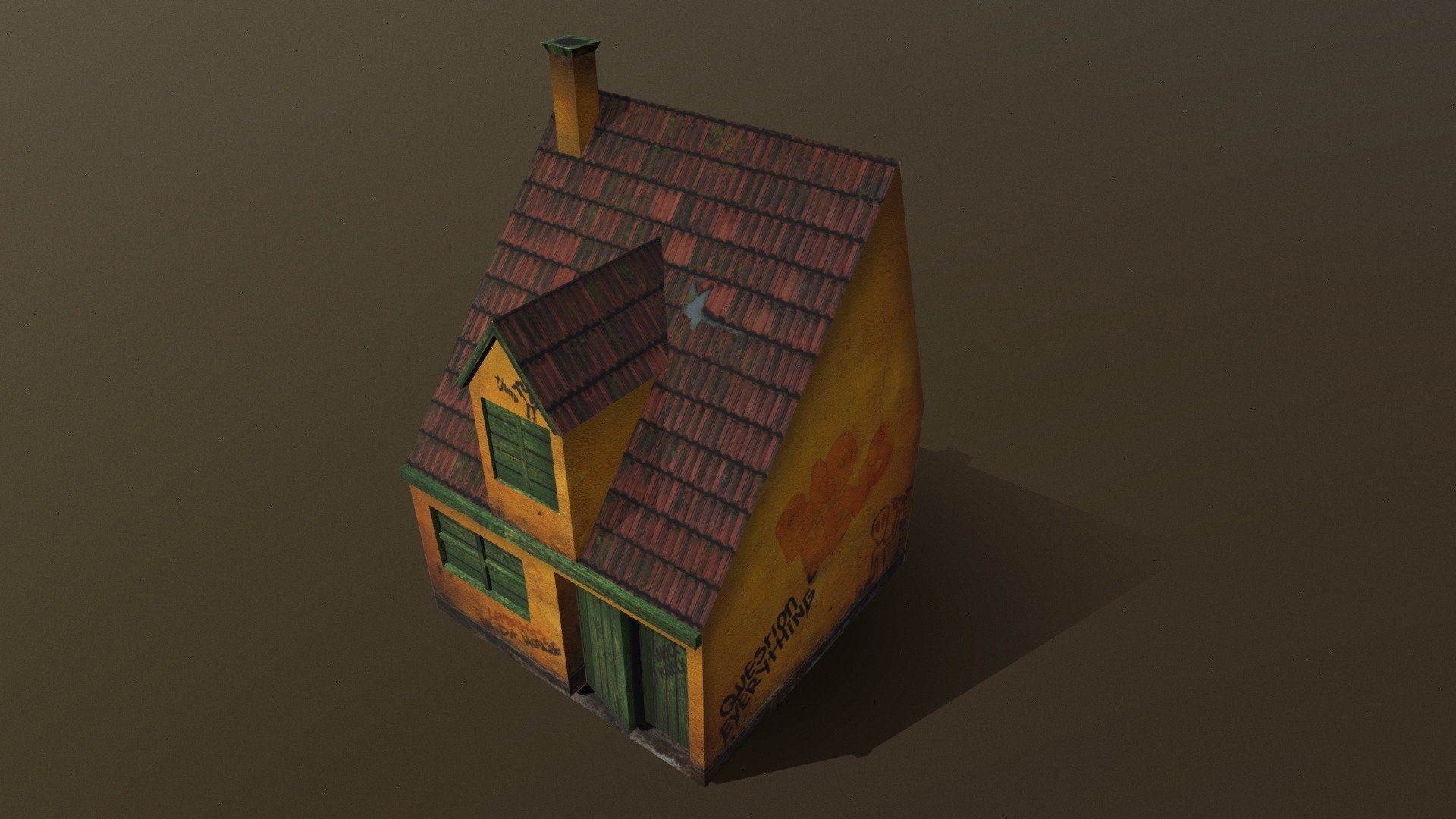 vandalized house - 3D model by luce__carmen [1e470bf] - Sketchfab