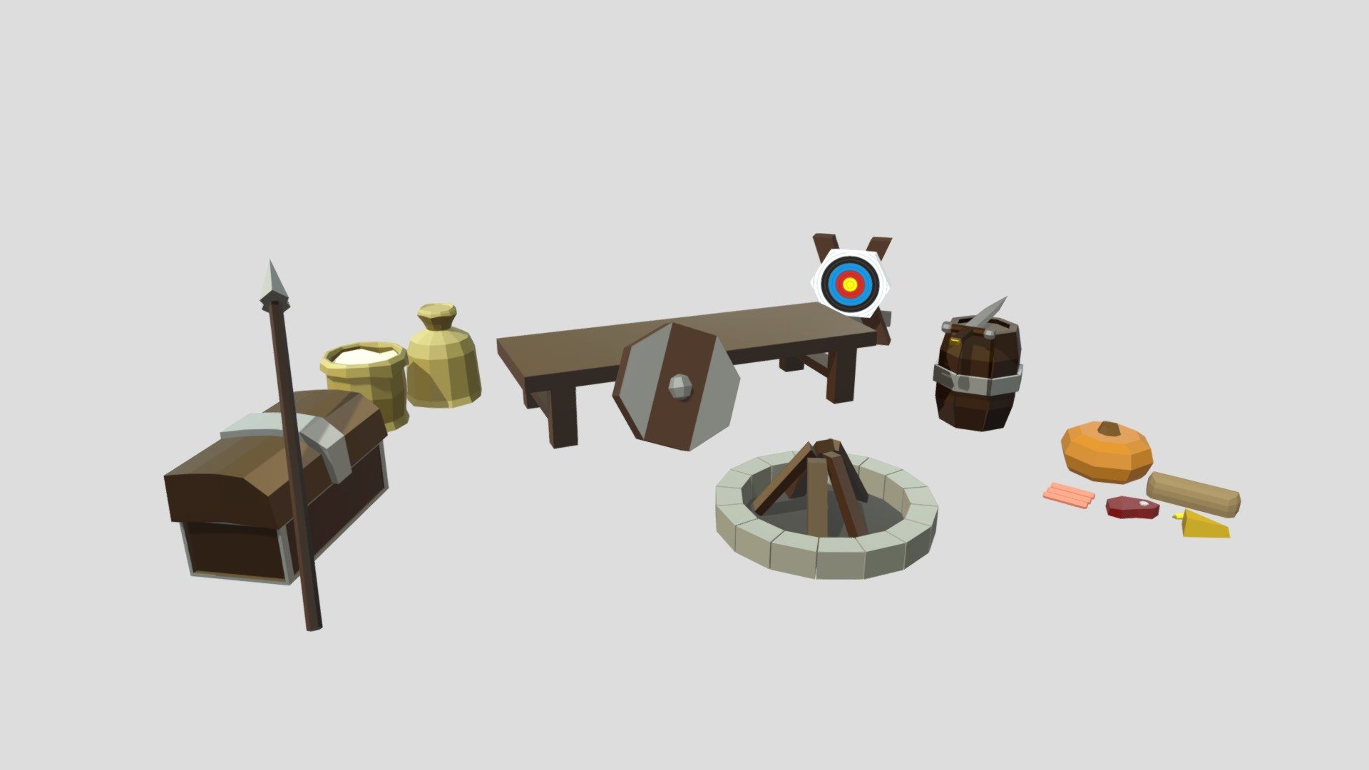 Game Ready Low Poly Medieval Pack - Download Free 3D model by sametyapc ...