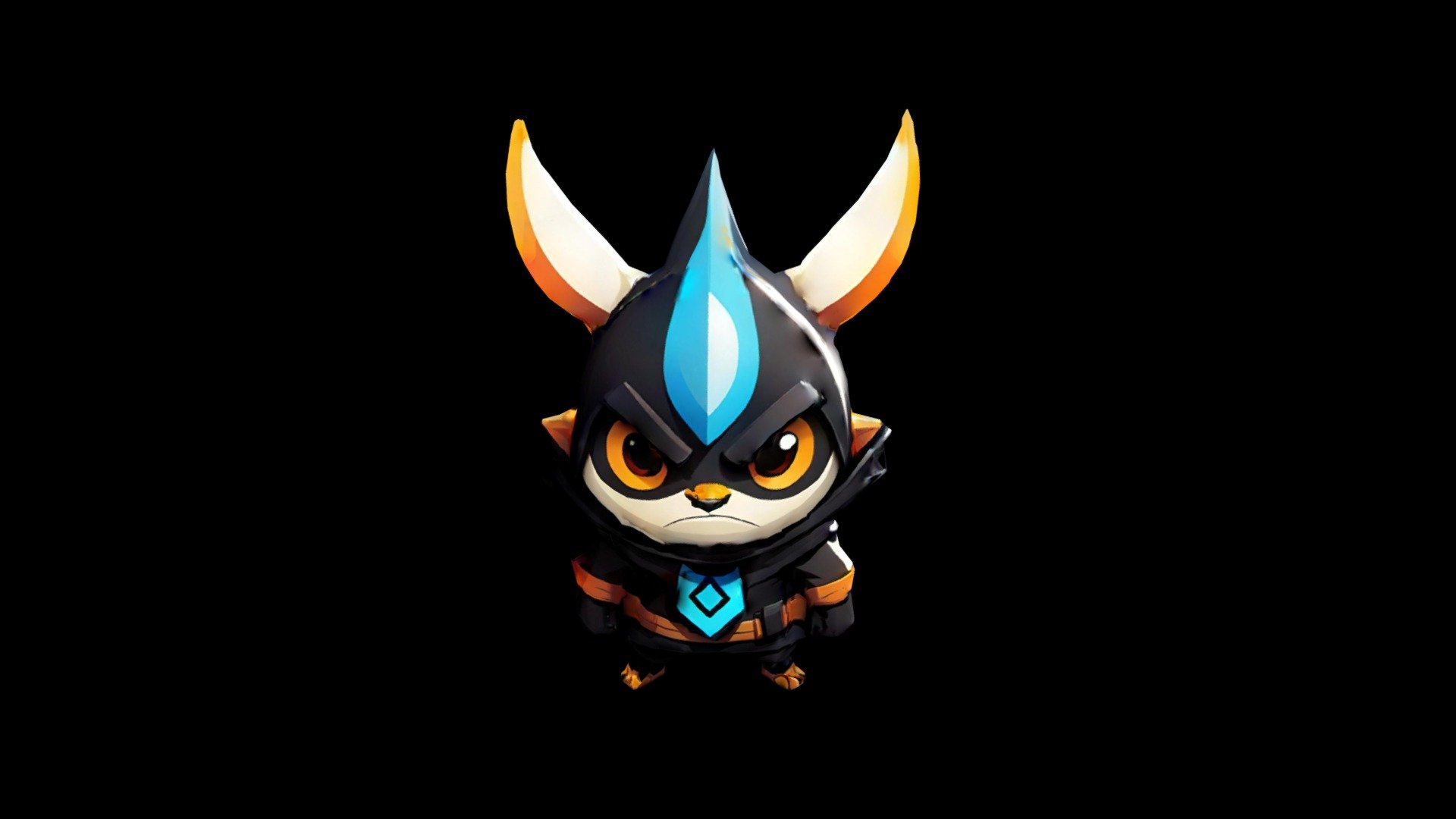 A chibi style illustration of a samurai cat with - Download Free 3D ...