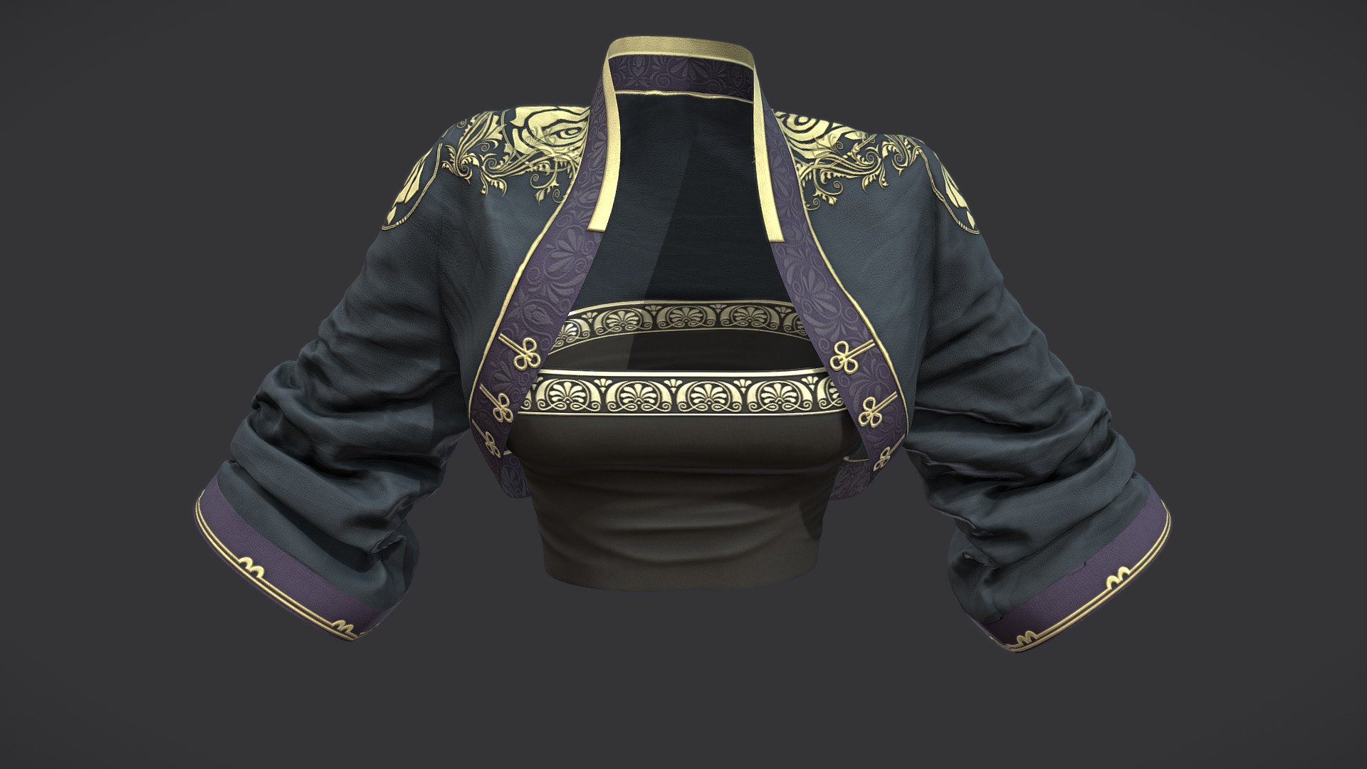 Female Traditional Bolero Jacket Tube Top Combo - Buy Royalty Free 3D ...