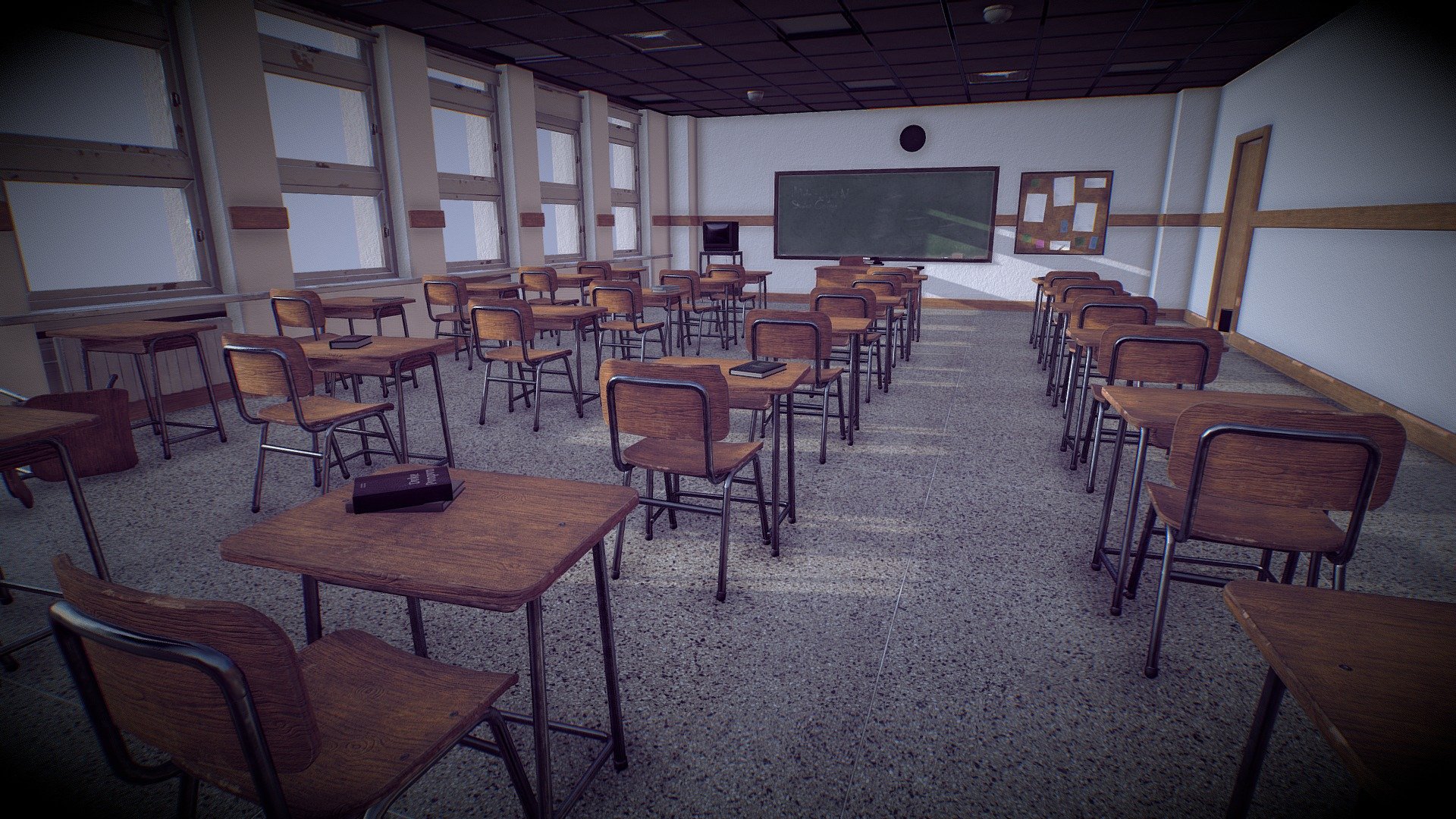 Classroom Scene - 3D model by MrKatrina [1e660c9] - Sketchfab