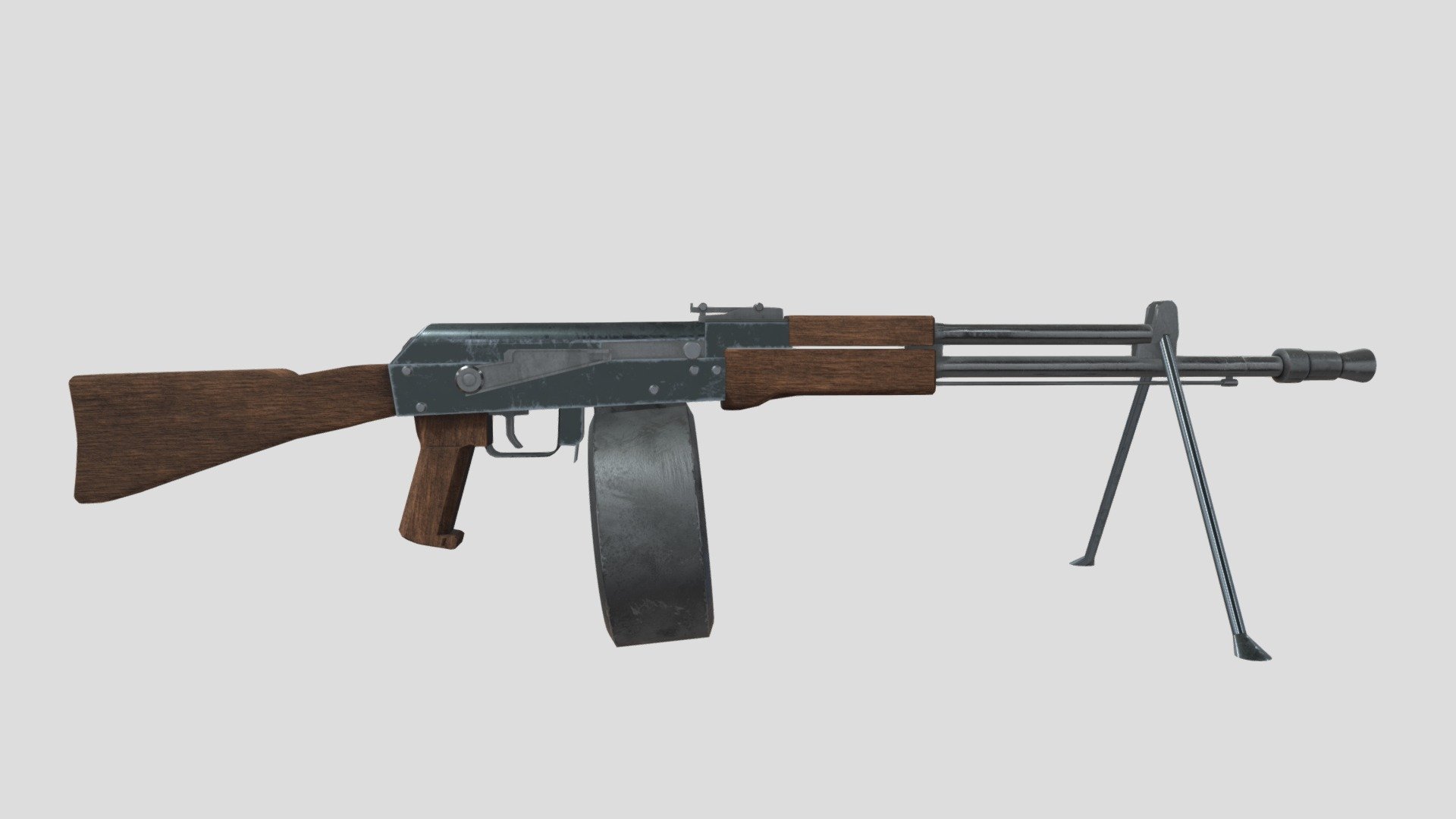 AK74 with drum mag and extended barrel - 3D model by CannonMonkey [1e67621] - Sketchfab