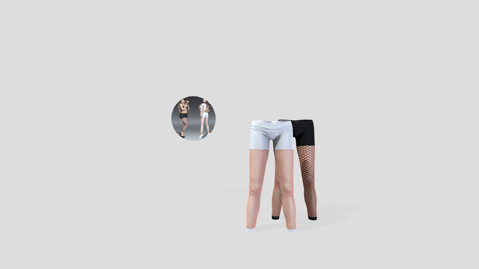 Female Fishnet Leggings Black And White Buy Royalty Free 3d Model By