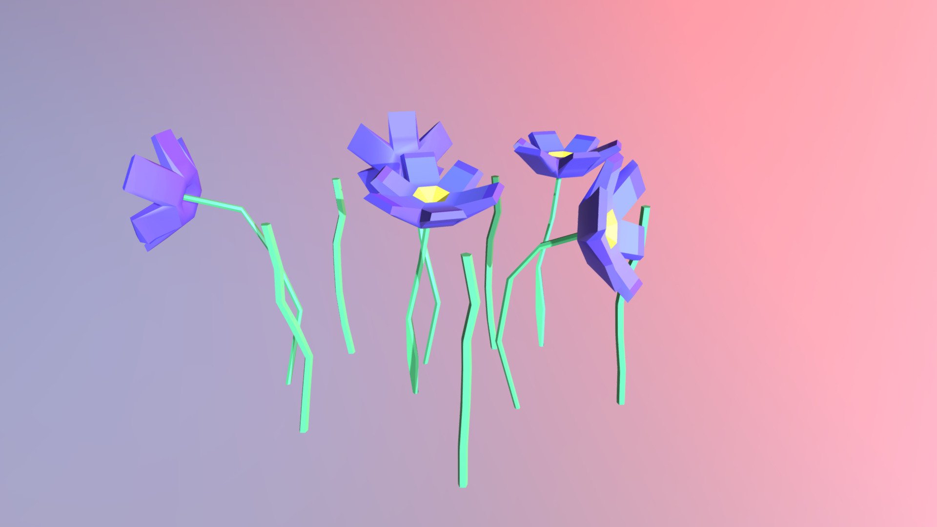 Low Poly Sweet Violet Flowers - 3D model by Michelle Schmidt ...
